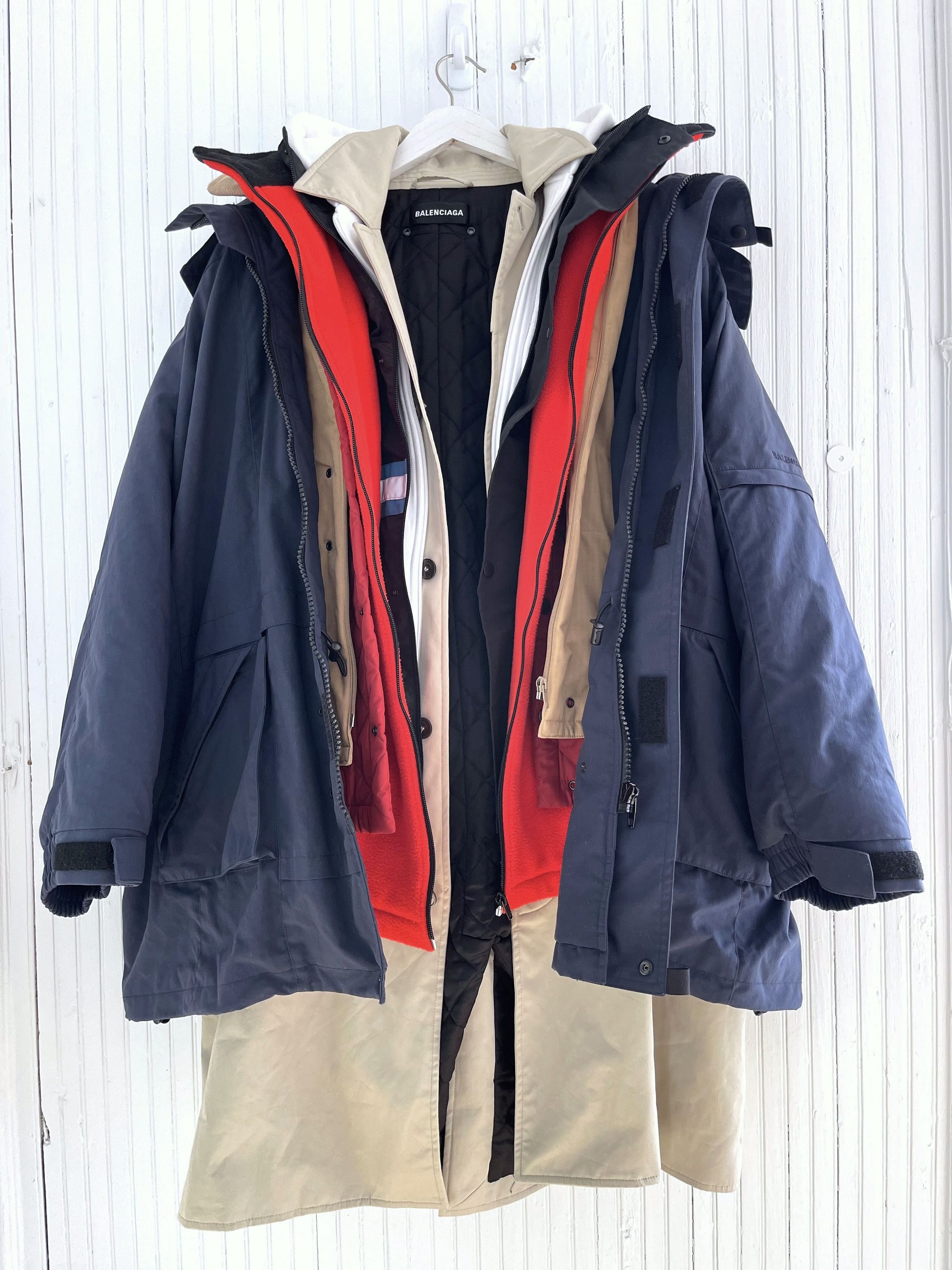 Balenciaga Winter 18 Oversize 7 Layer Parka Coat Jacket (1) Fits 46-52 ...