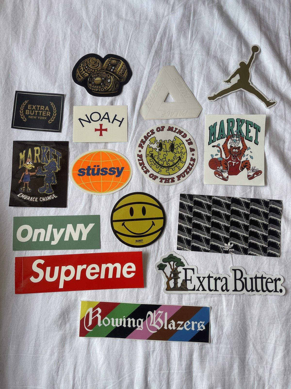 Market × Stussy × Supreme 15 Sticker Bundle Supreme Stussy Adidas Noah ...