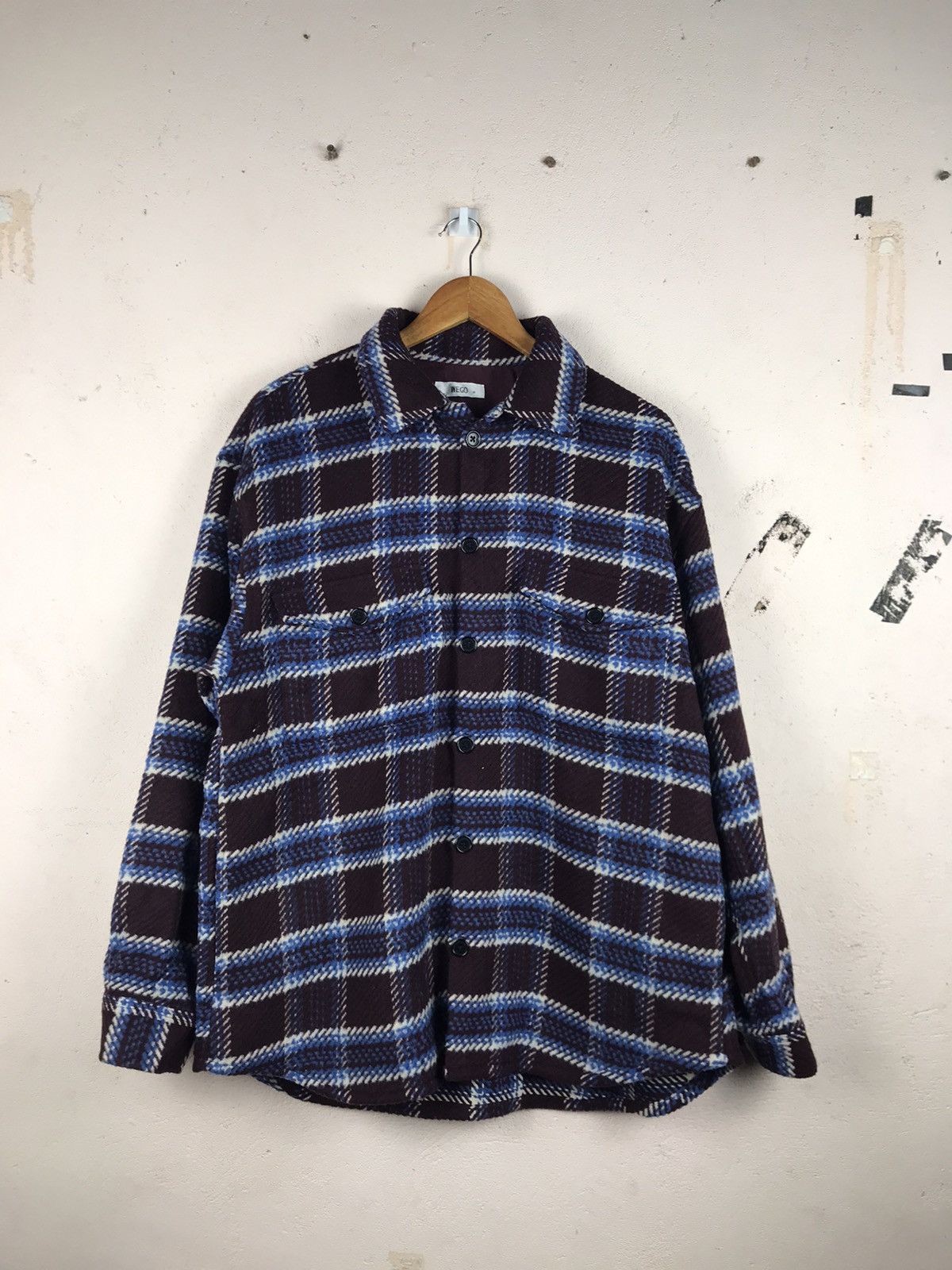 Vintage Wool Flannel box design buttons up | Grailed