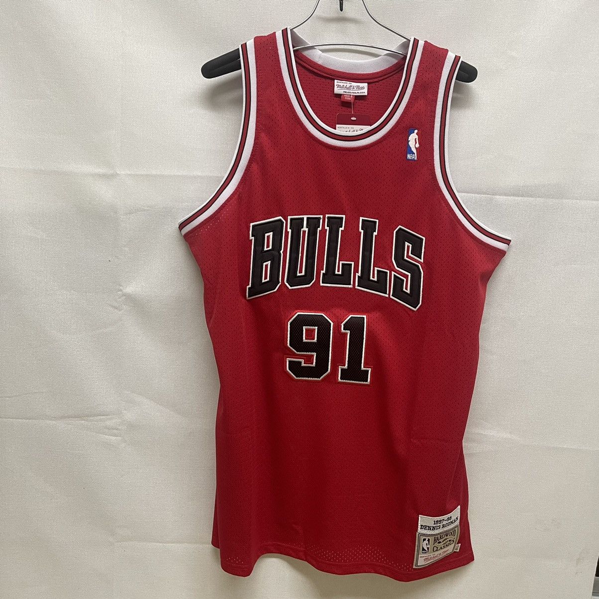NBA × Vintage Chicago Bulls #91 Dennis Rodman Red Stitched Jersey | Grailed