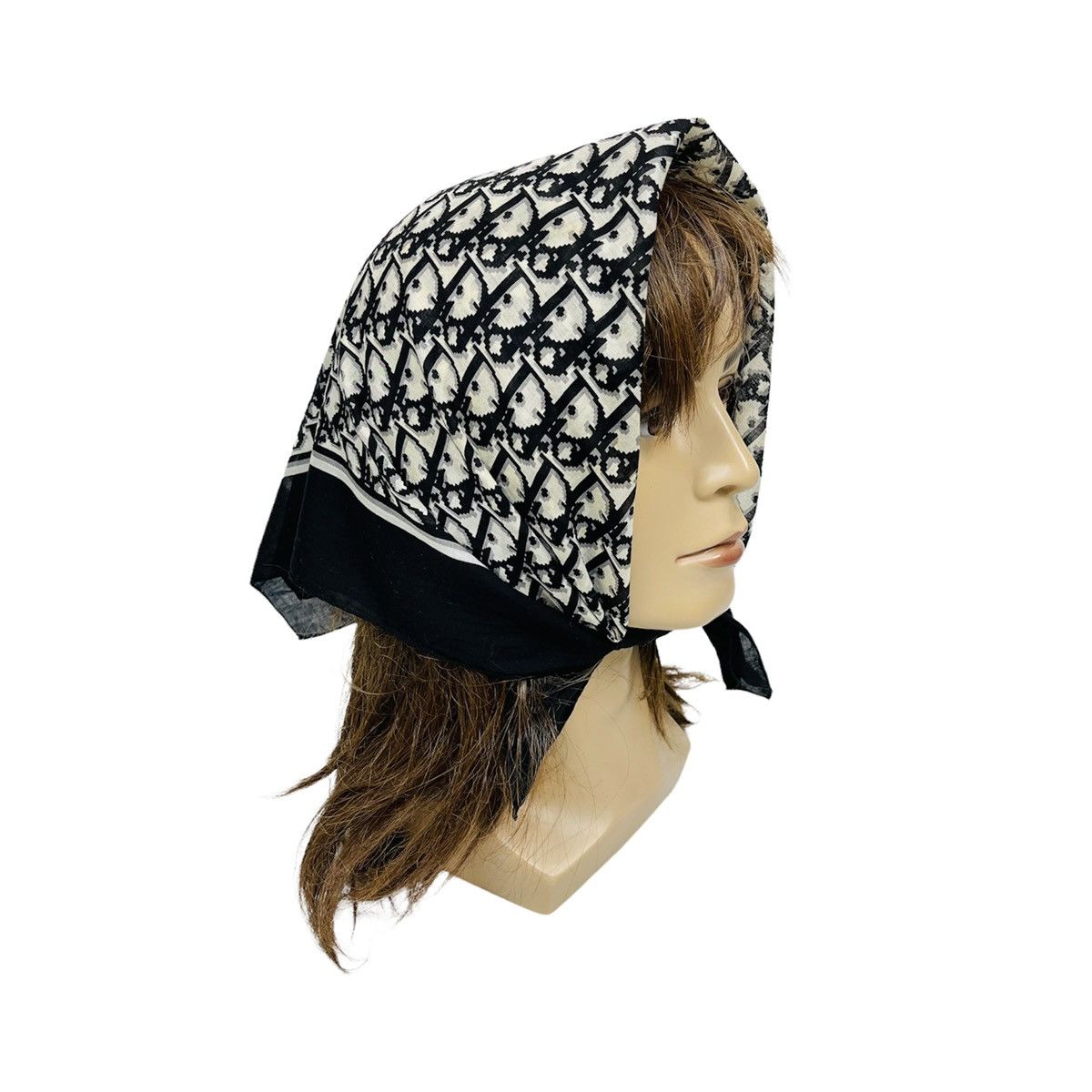 Vintage CHRISTIAN DIOR MISTAH MONOGRAM BANDANA HANDKERCHIEF SCARF | Grailed