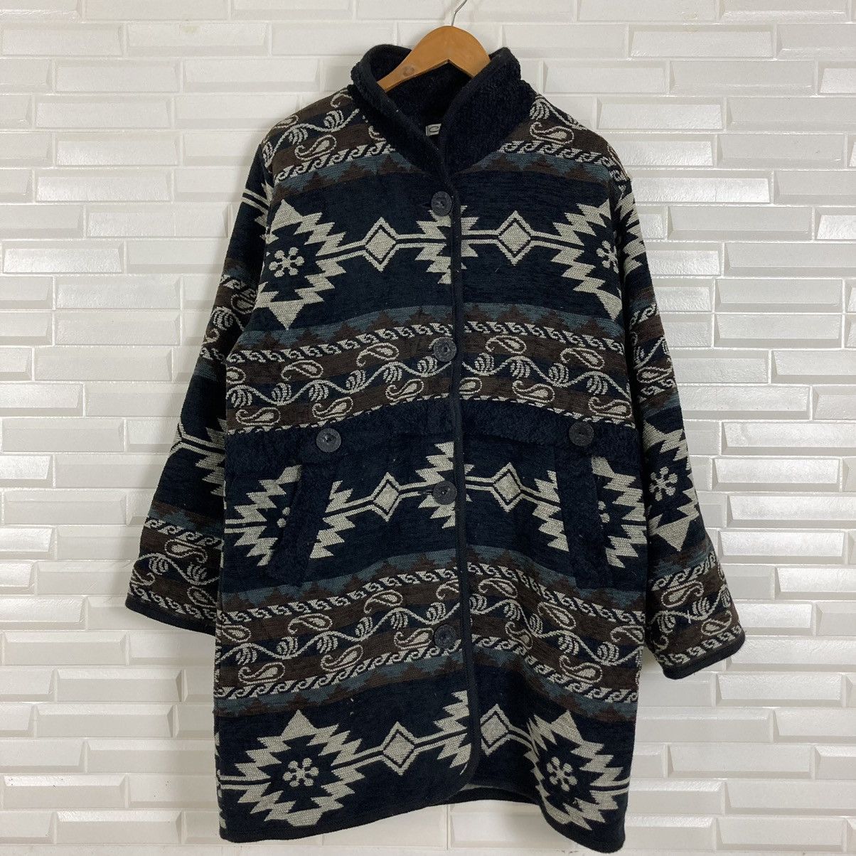 Japanese Brand Japanese Geometry Navajo Chimayo Long Jacket | Grailed
