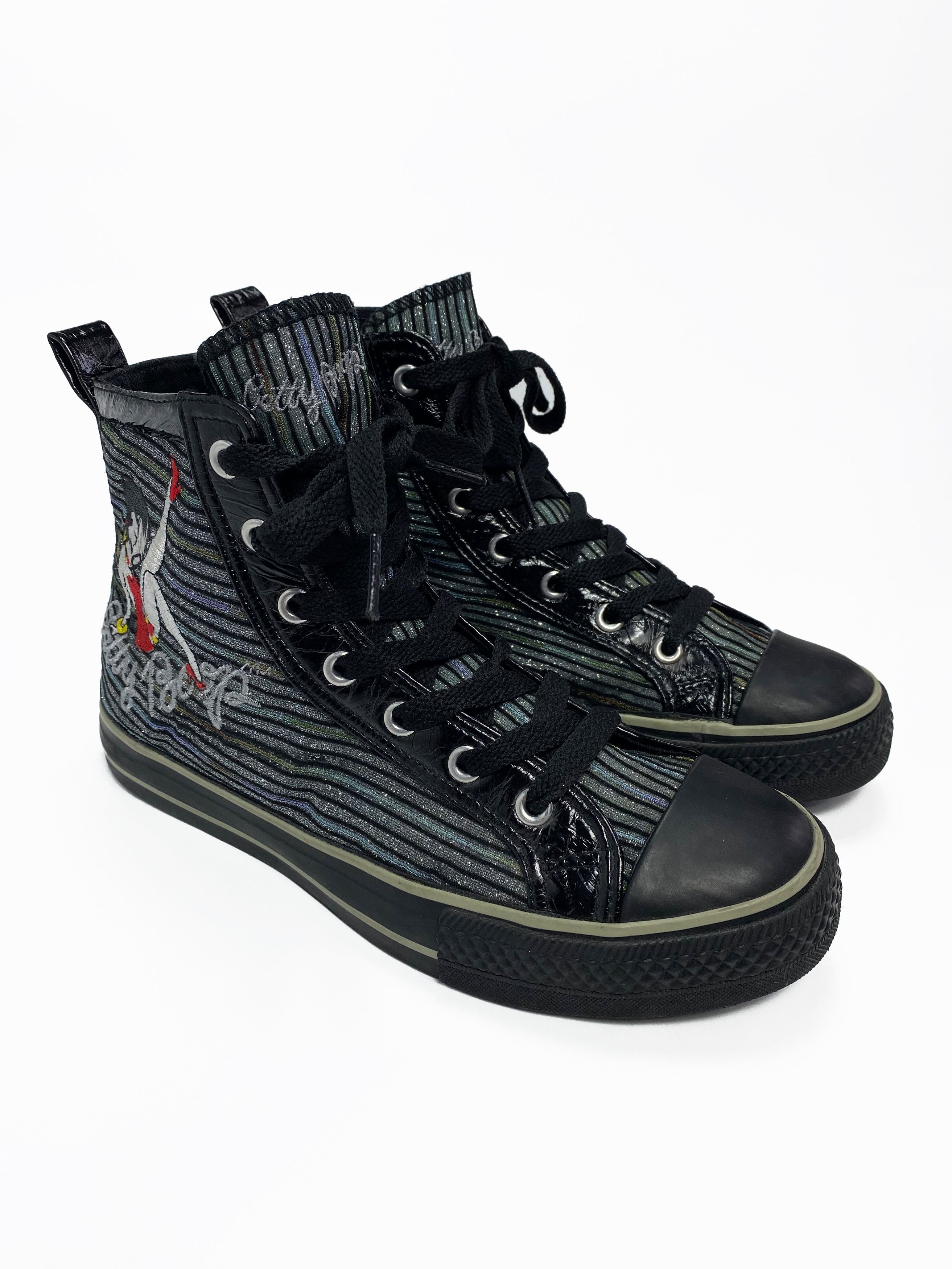 Cartoon Network × Vintage Betty Boop Y2K Vintage Shiny Hi-Top Sneakers ...