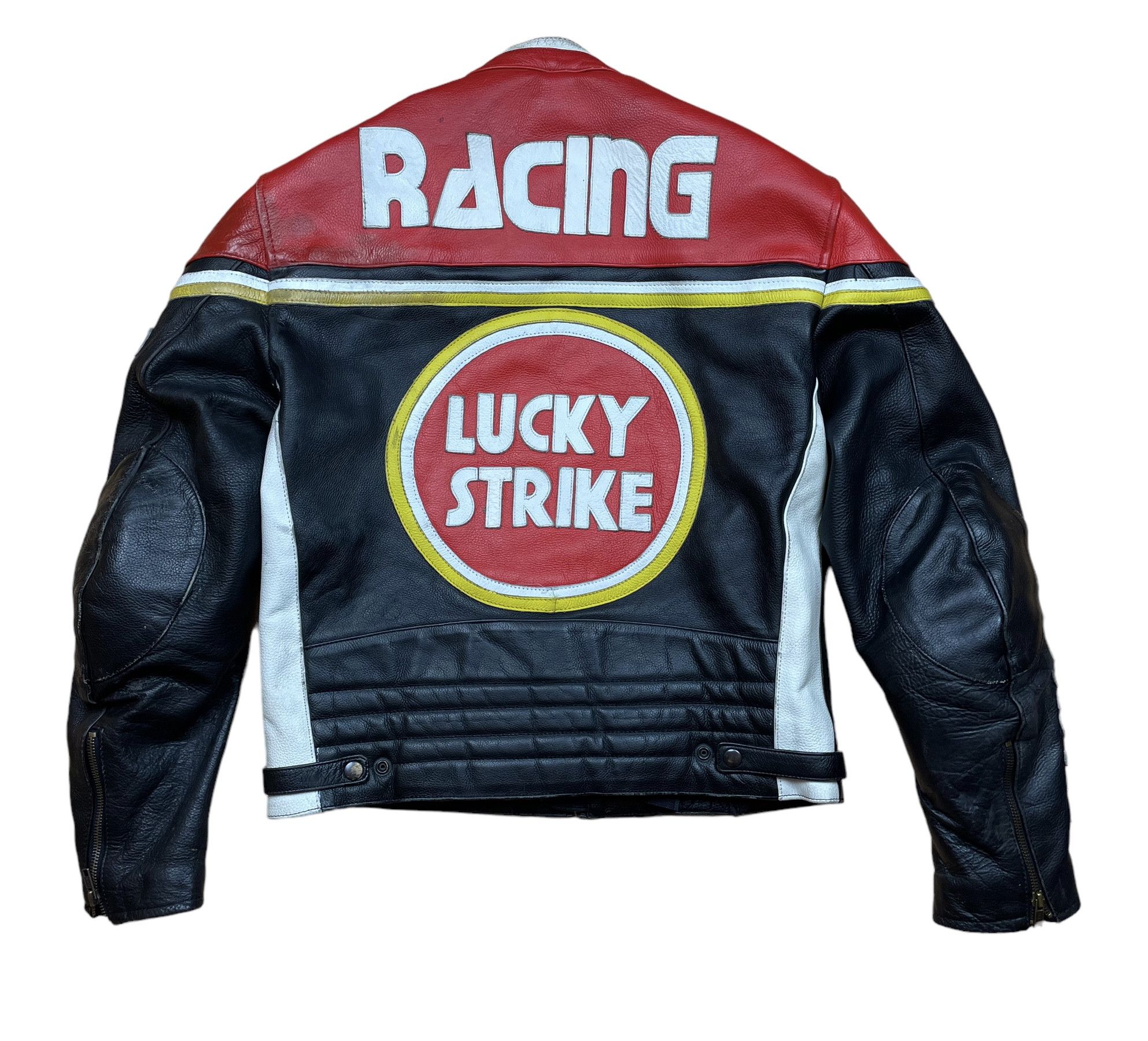 Other Vintage Lucky Strike Racing Motorbike Genuine Leather Jacket ...