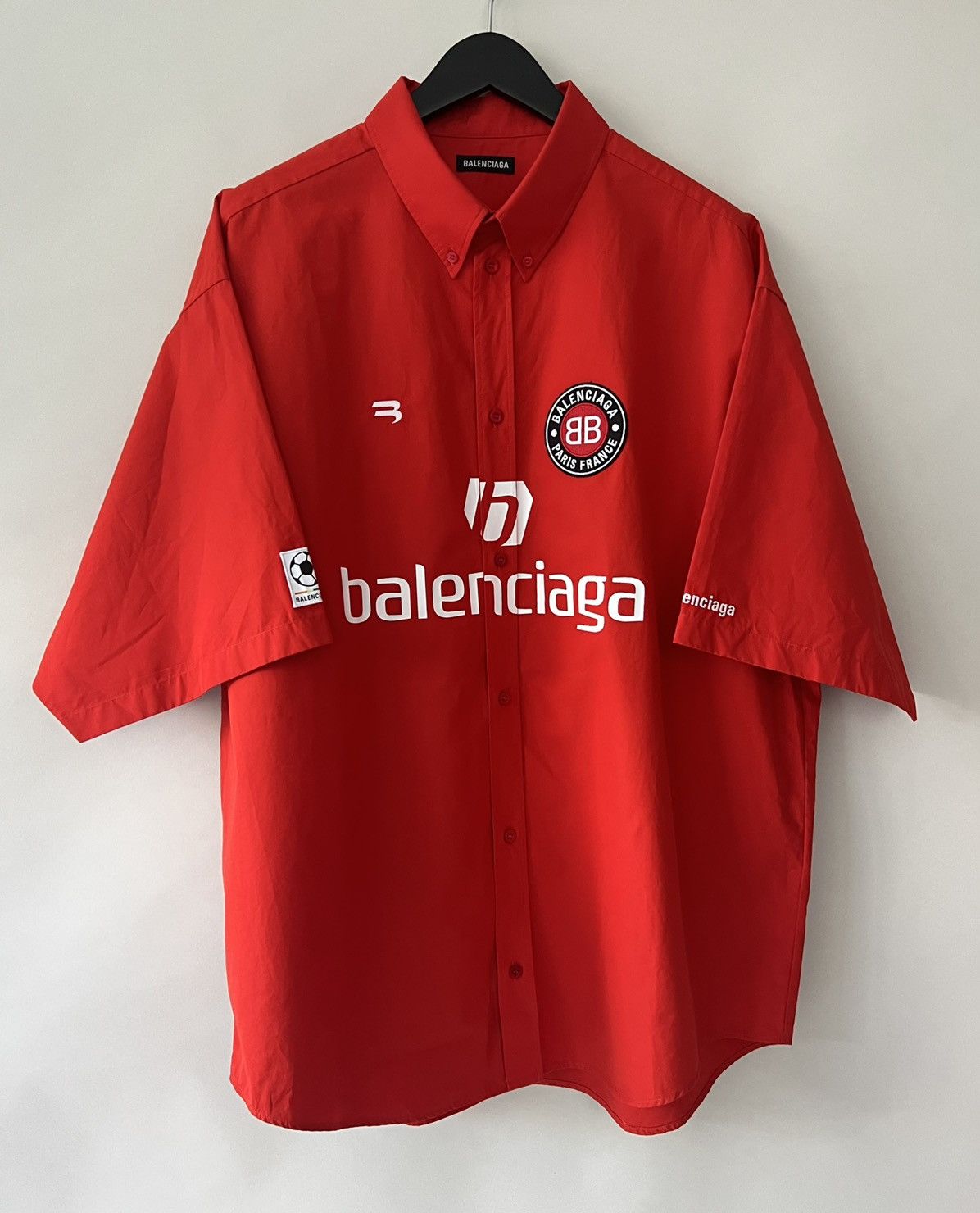 Balenciaga Balenciaga Soccer Logo Button-Up Shirt | Grailed