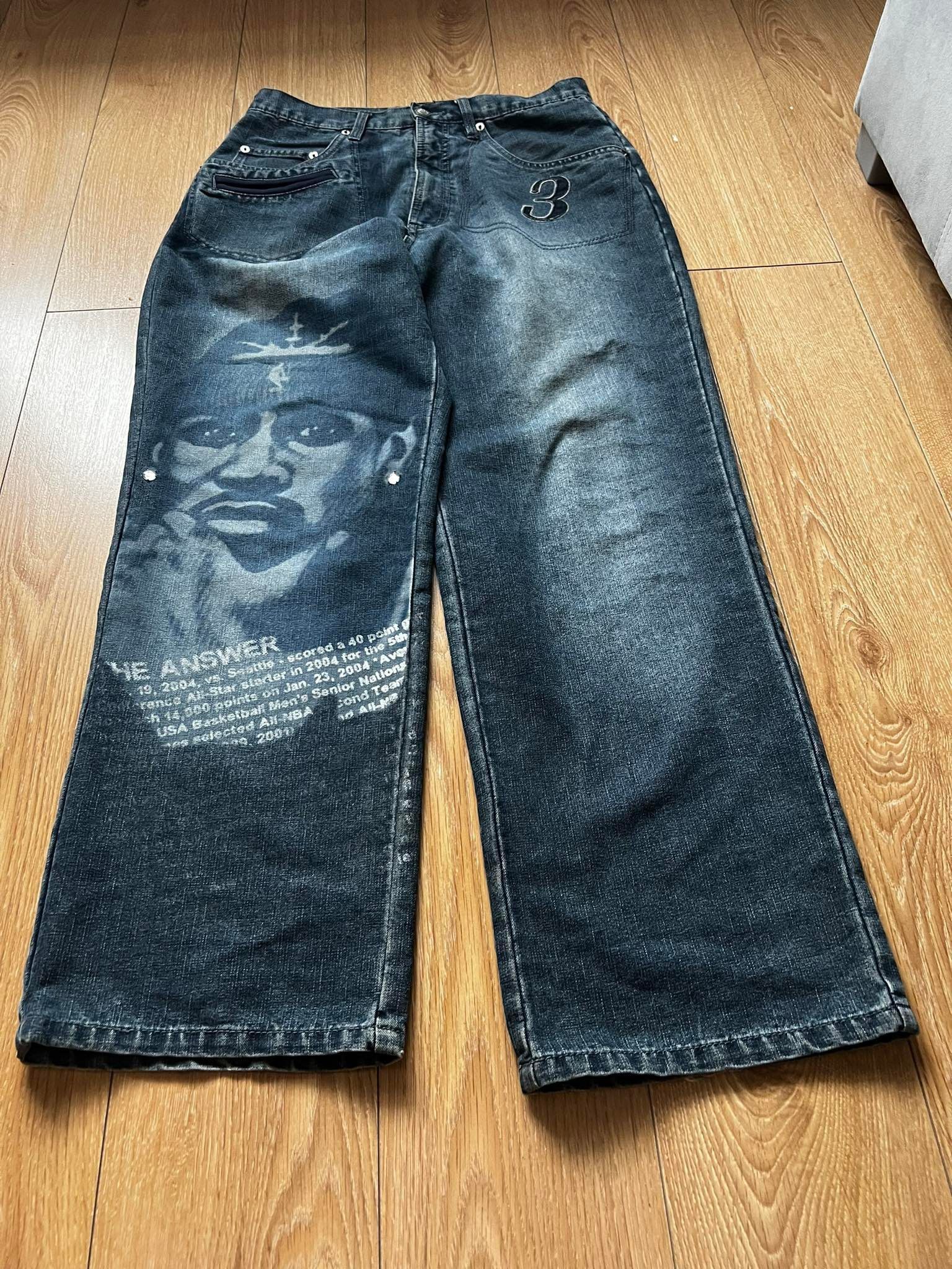 NBA jeans NBA All Star Allen Iverson 3 76ers Jeans by UNK | Grailed