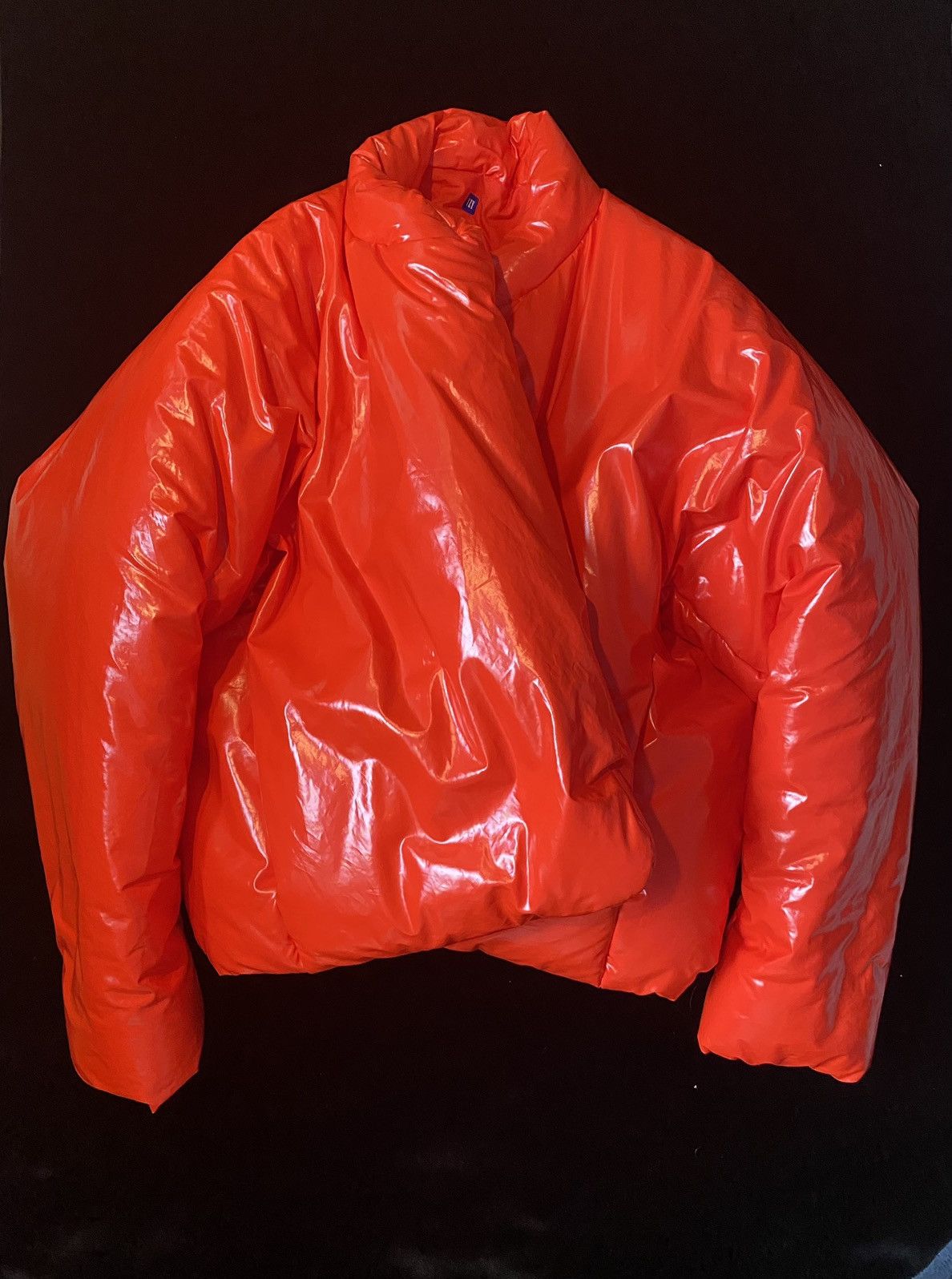 Gap Yeezy gap round puffer jacket in red | Grailed