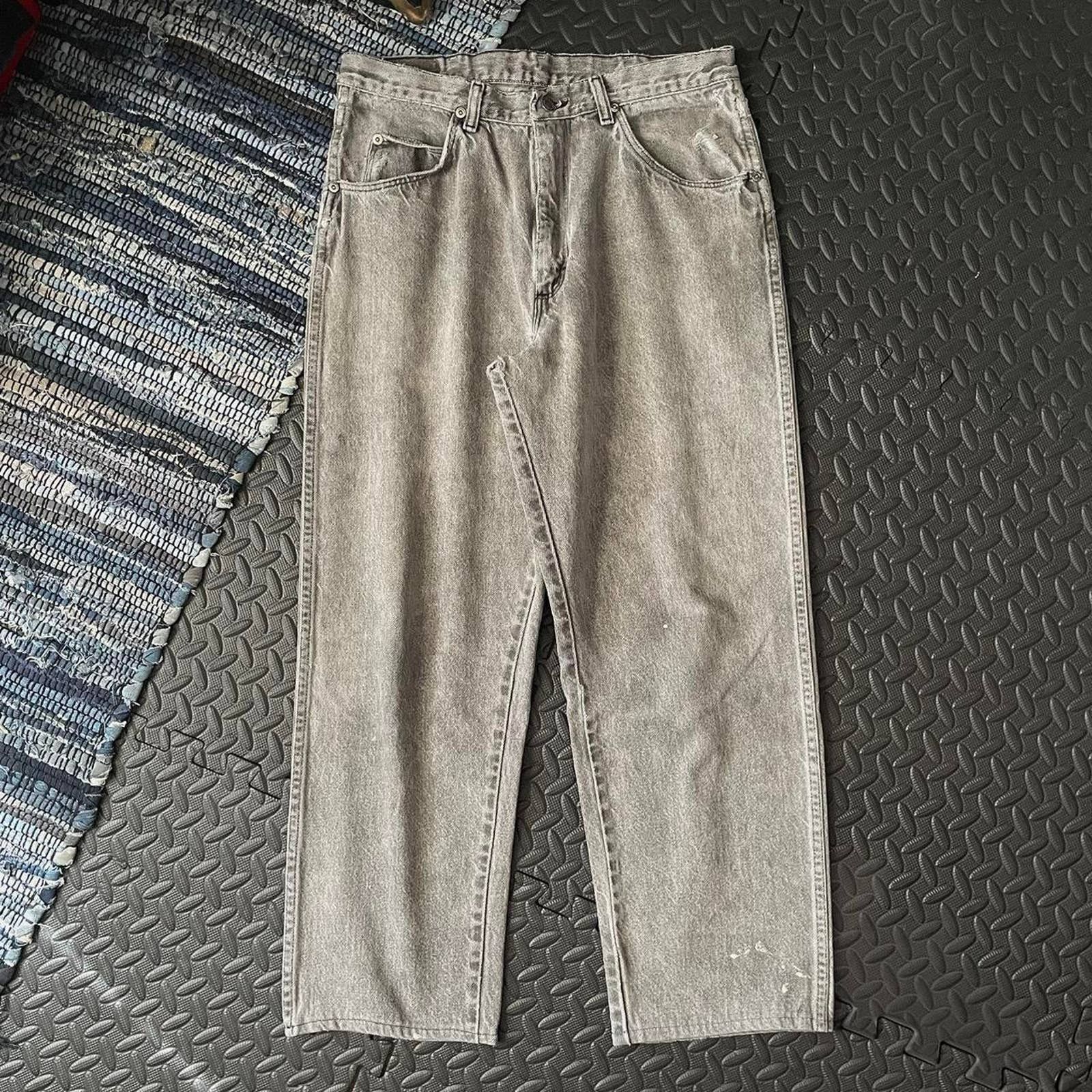 Streetwear × Wrangler Grey stone wash wrangler jeans | Grailed