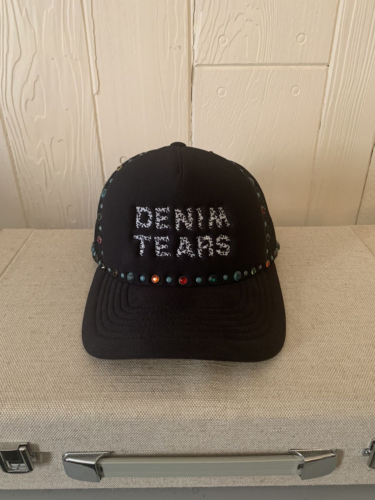 DENIM TEARS Rhinestone Trucker Hat | Grailed