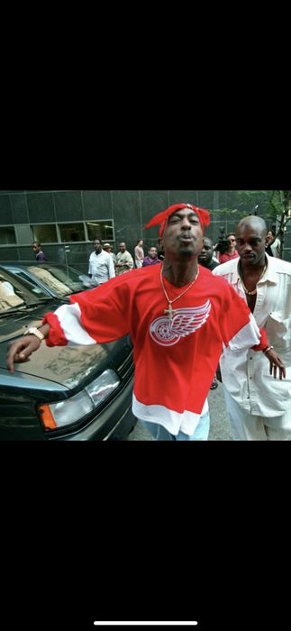 Vintage Vintage 90s Hip Hop Rap Tupac Detroit Red Wings Jersey | Grailed