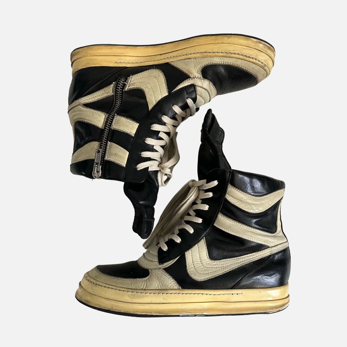 Rick Owens FW08 Rick Owens Black/White Dunks High Top Sneakers 44 | Grailed