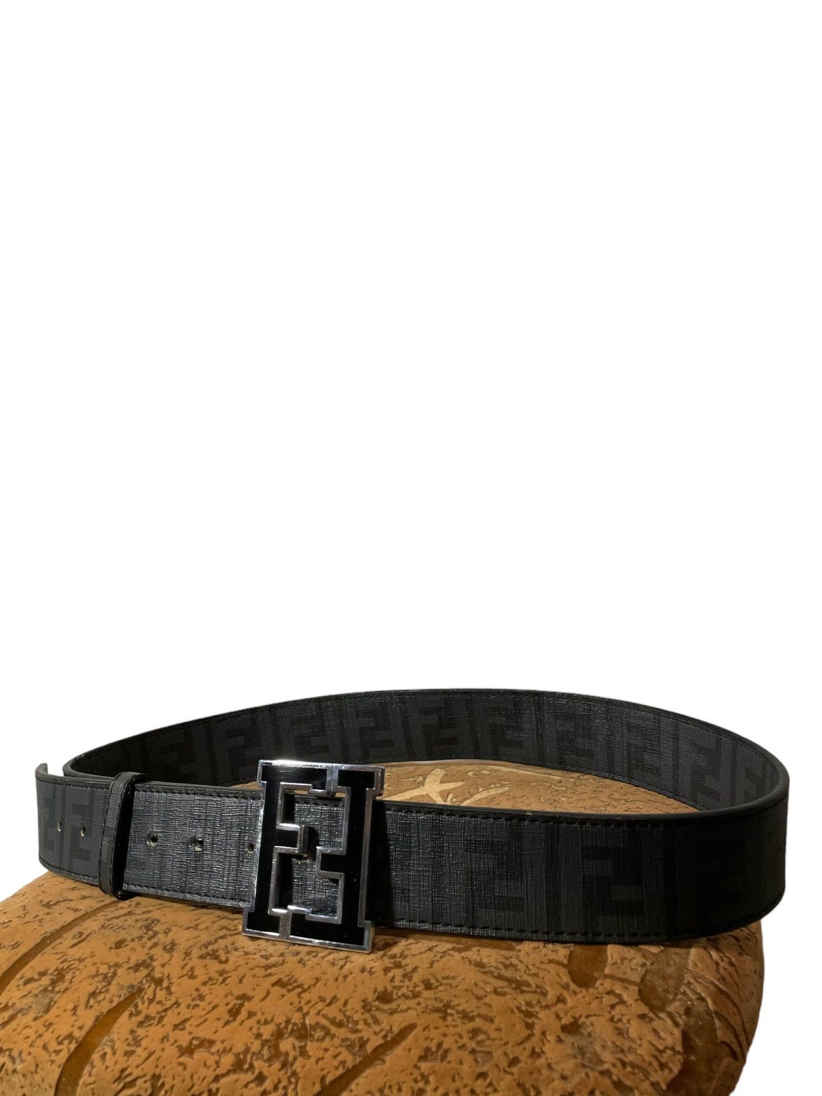 Fendi Fendi Monogram Zucca FF Logo belt black | Grailed