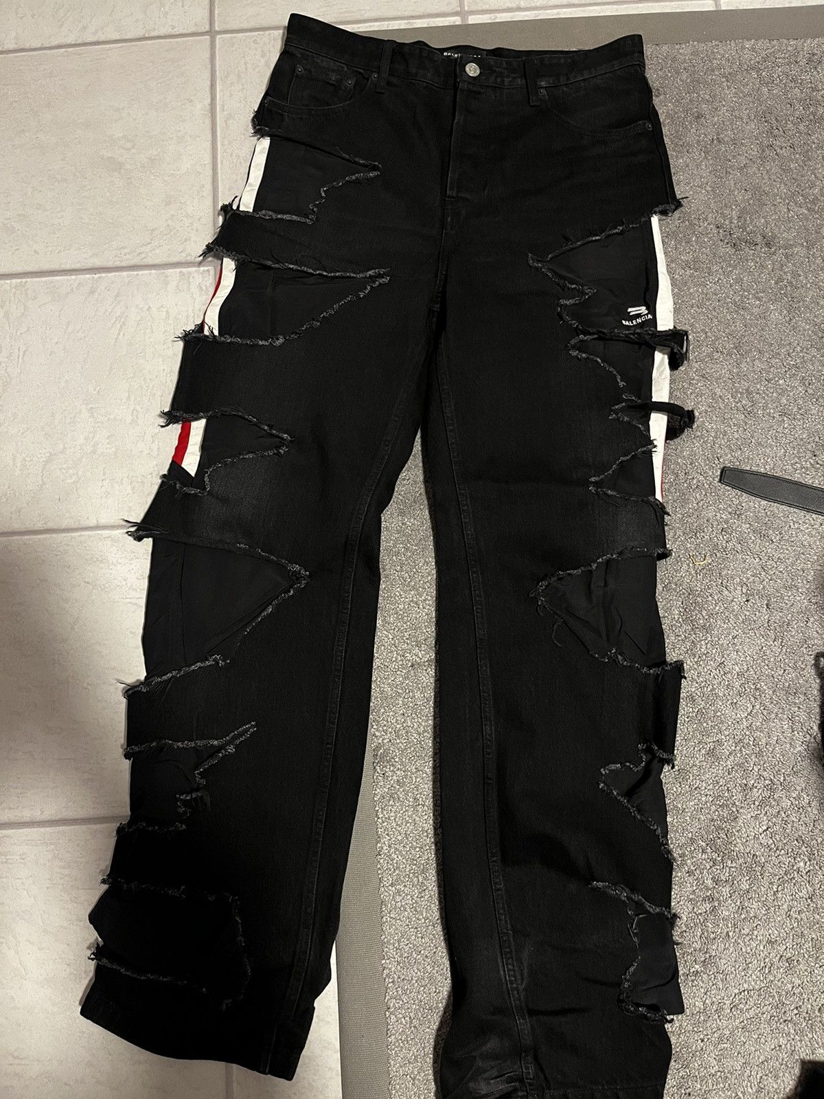 Balenciaga Balenciaga Slashed Denim Jeans | Grailed