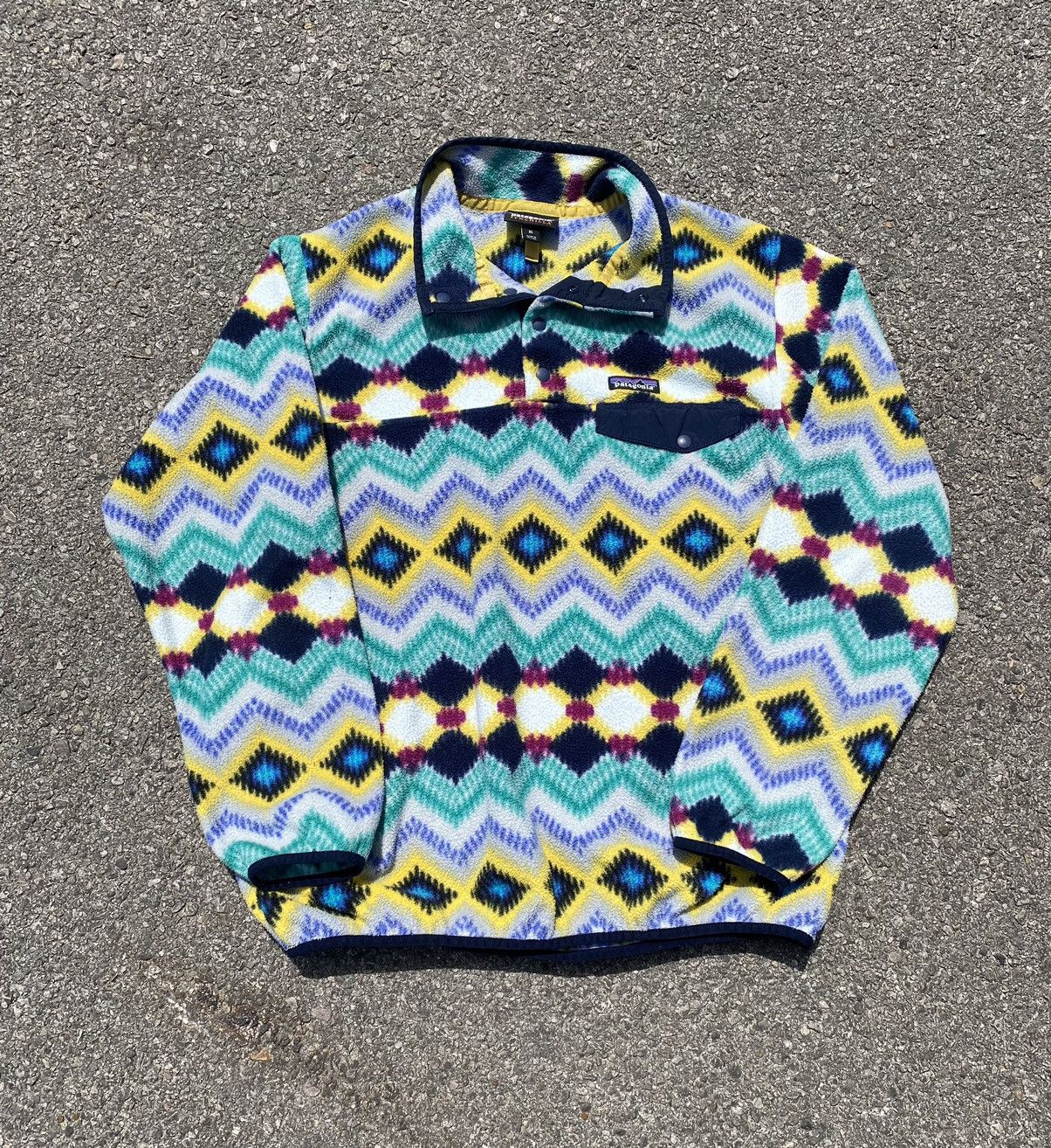 Patagonia Patagonia Aztec Tribal Blue Red Synchilla | Grailed