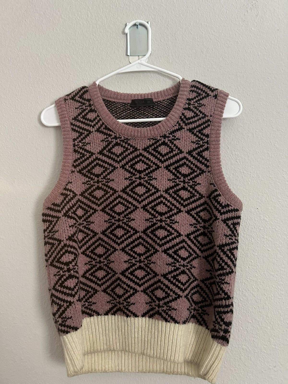 Prada Prada Pink Diamond print sweater vest | Grailed