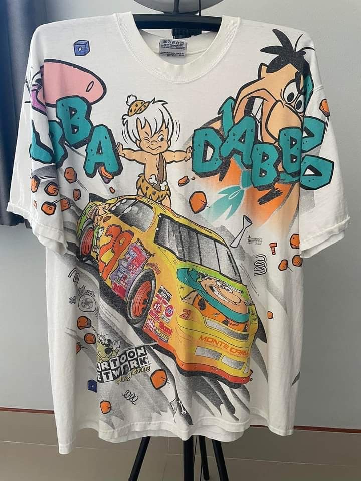 Vintage vintage 1996 NASCAR CARTOON NETWORK WACKY RACING FLINTSTONES ...