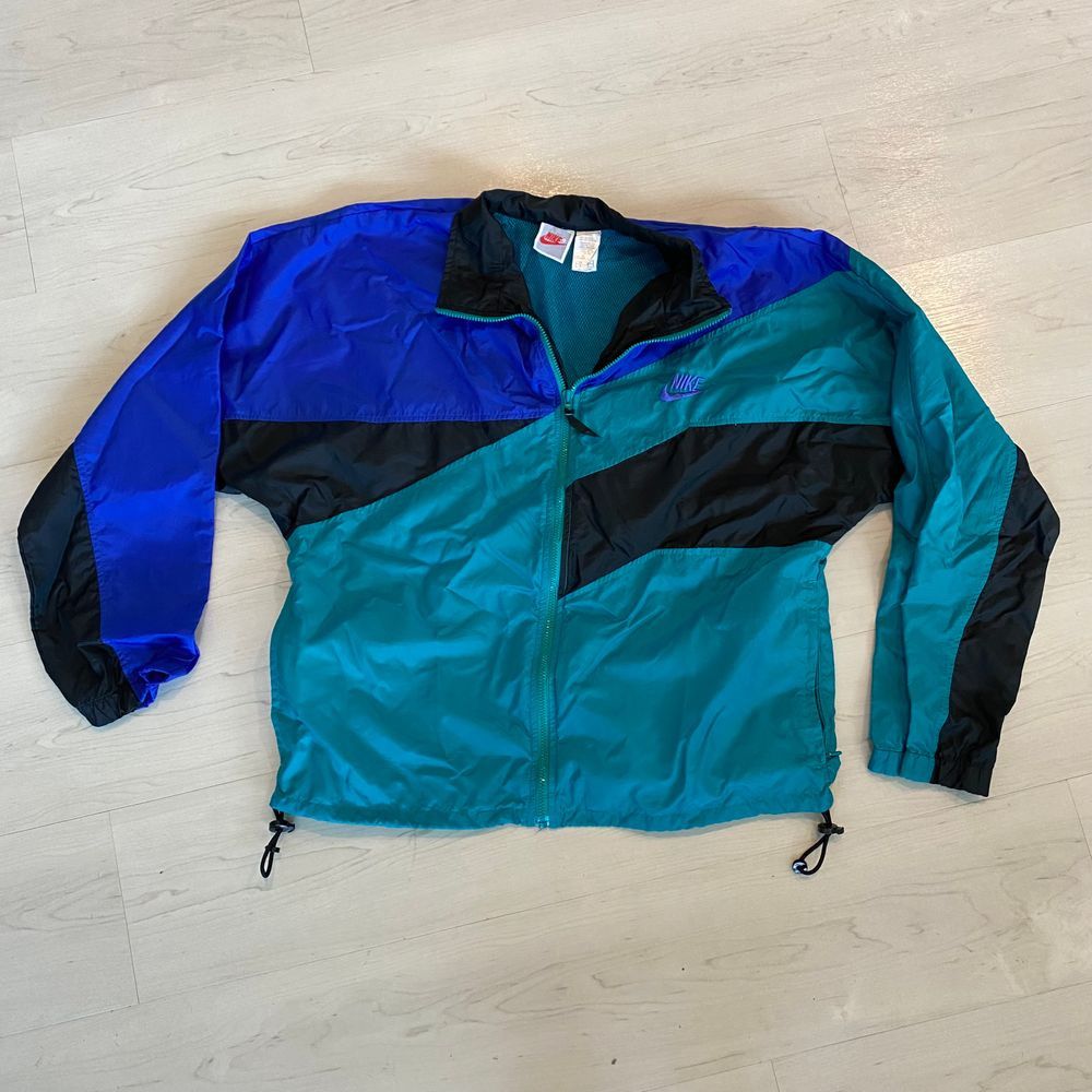 Nike OG 80s Windbreaker Track Jacket Colorblock Black Purple | Grailed