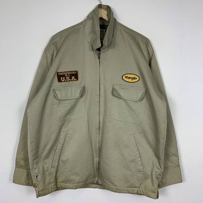 Vintage Vintage Wrangler Patches Zip Up Jacket | Grailed