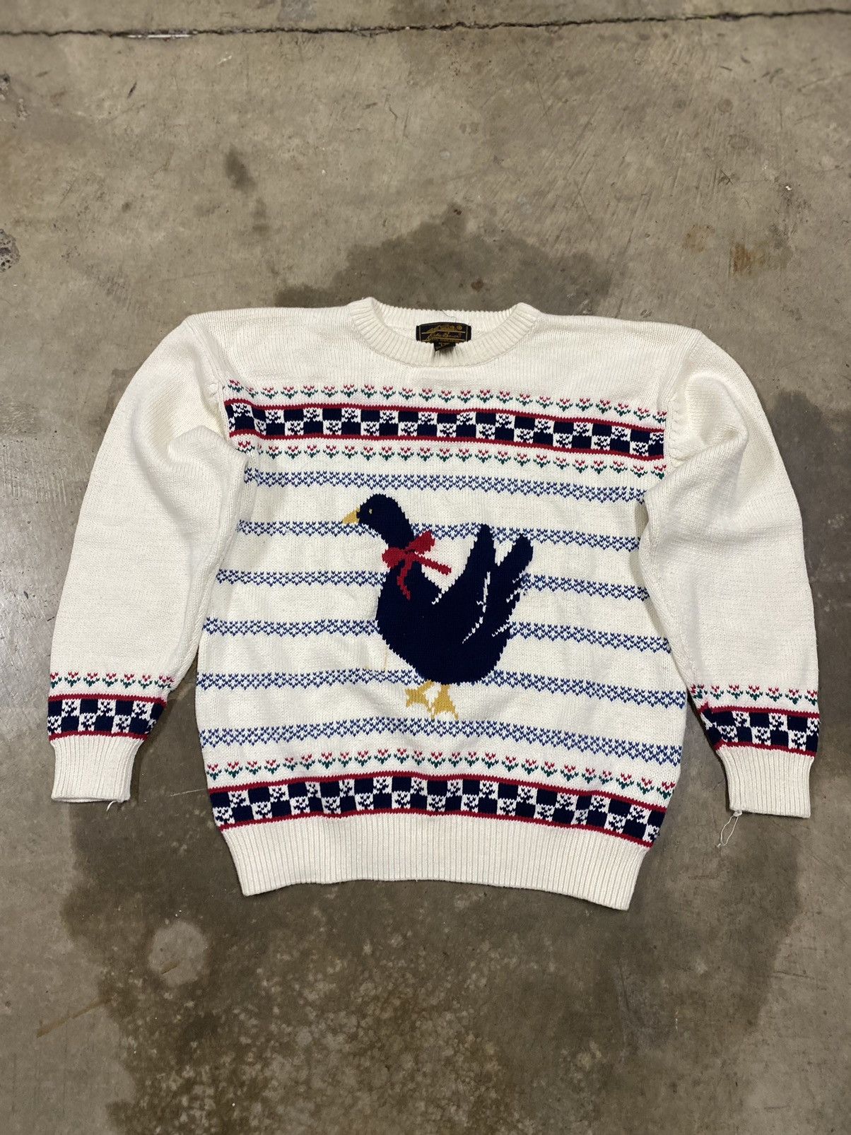 Eddie Bauer × Made In Usa × Vintage Eddie Bauer Duck Knit Sweater | Grailed