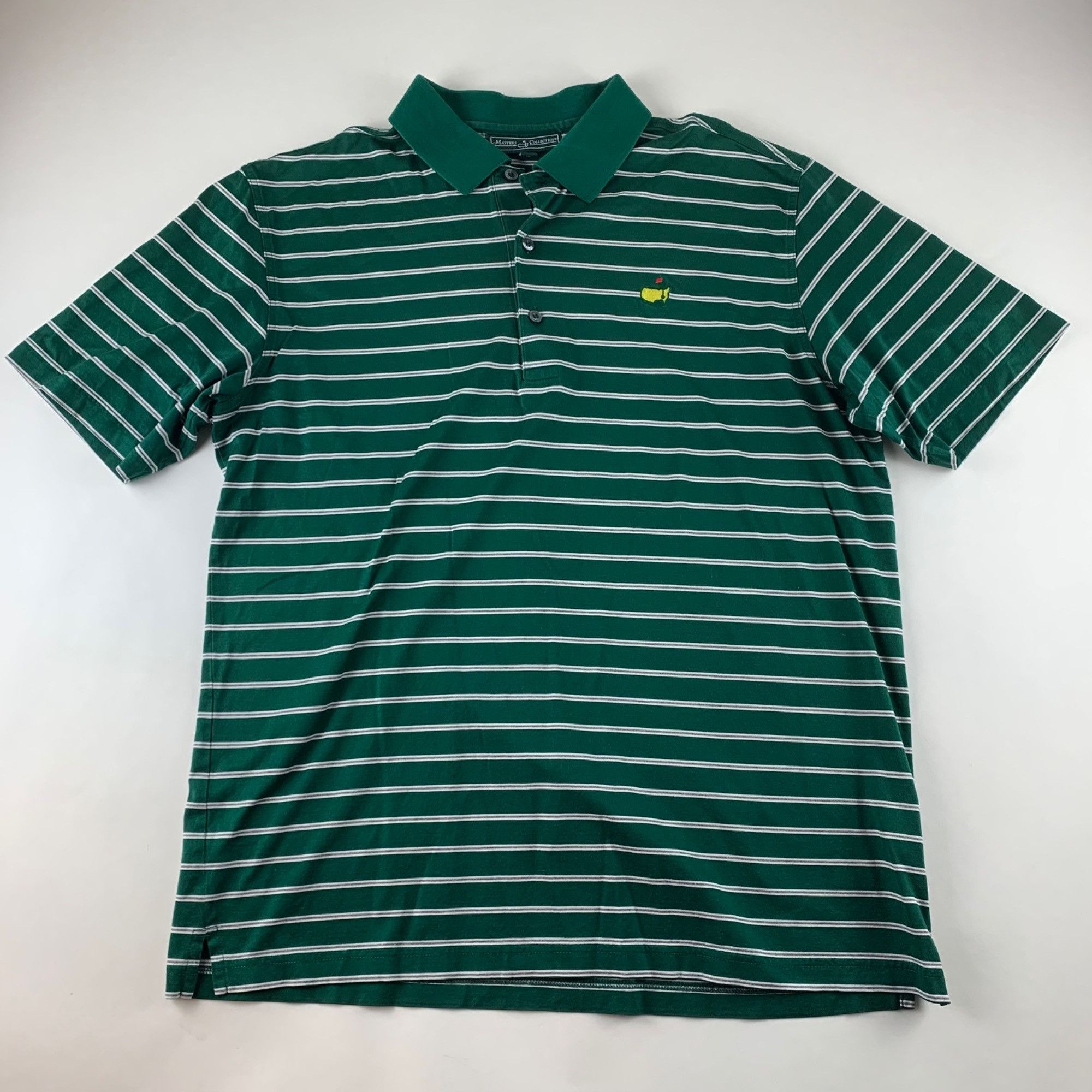 The Masters Master Collection Mens Green White Striped Polo Shirt | Grailed