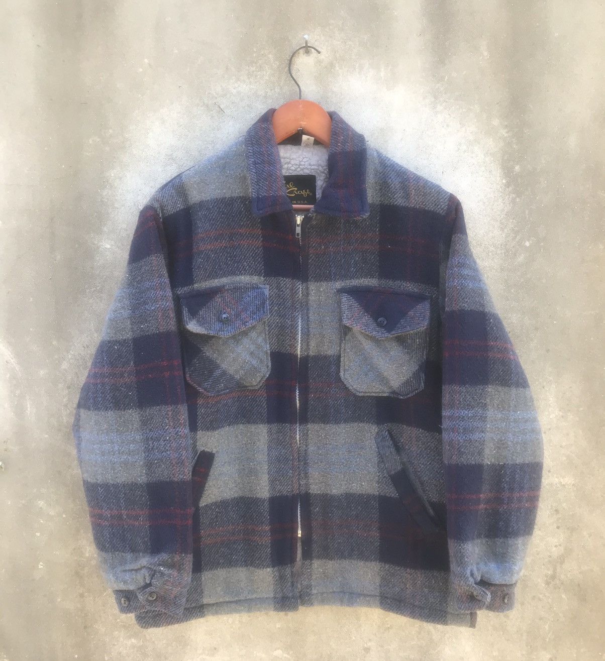 Cal Leather × Flannel × Vintage Vtg Cal Craft Wool Flannel Jacket | Grailed
