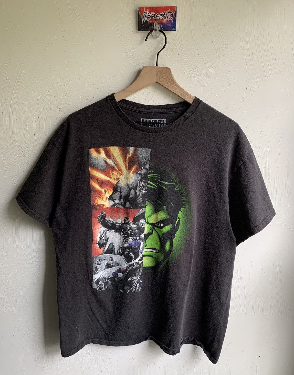 Vintage Vintage Y2K Marvel Hulk Tee Faded Black | Grailed
