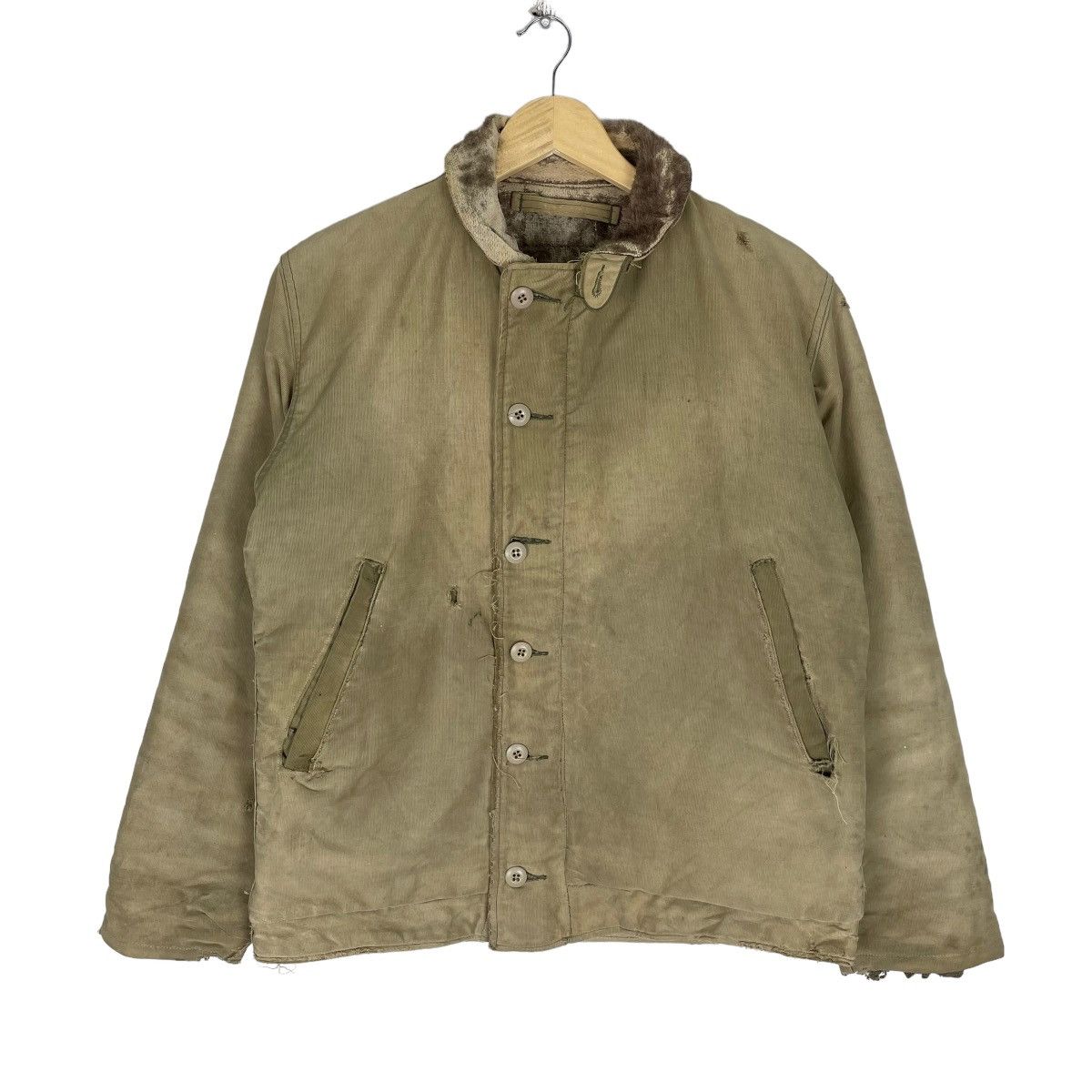 Military × Usn × Vintage ☀️40s TRUE VINTAGE WW2 STENCIL USN DECK JACKET ...