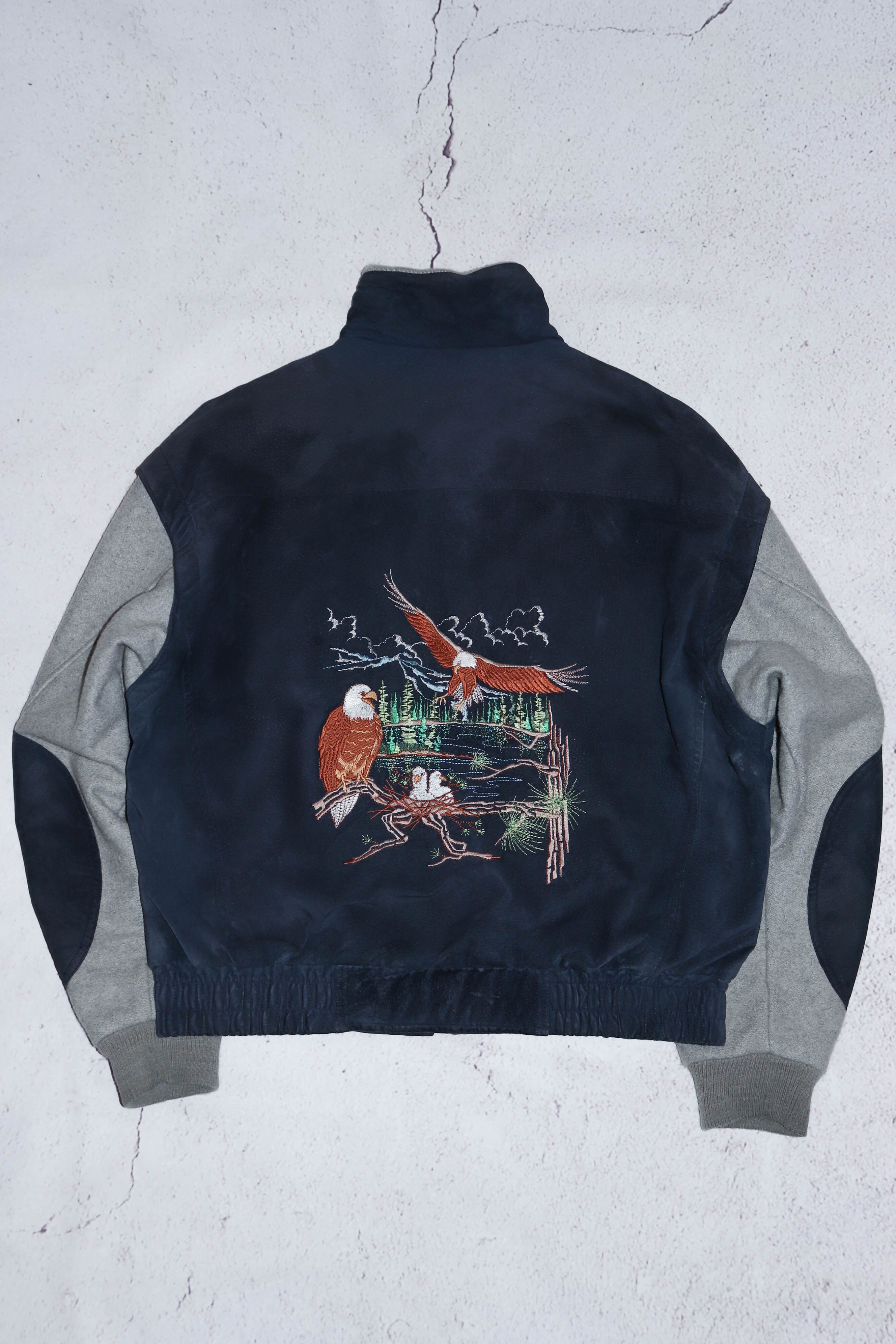 Vintage 90 Vintage Peerless Garments Suede/Wool Embro Varsity Jacket ...