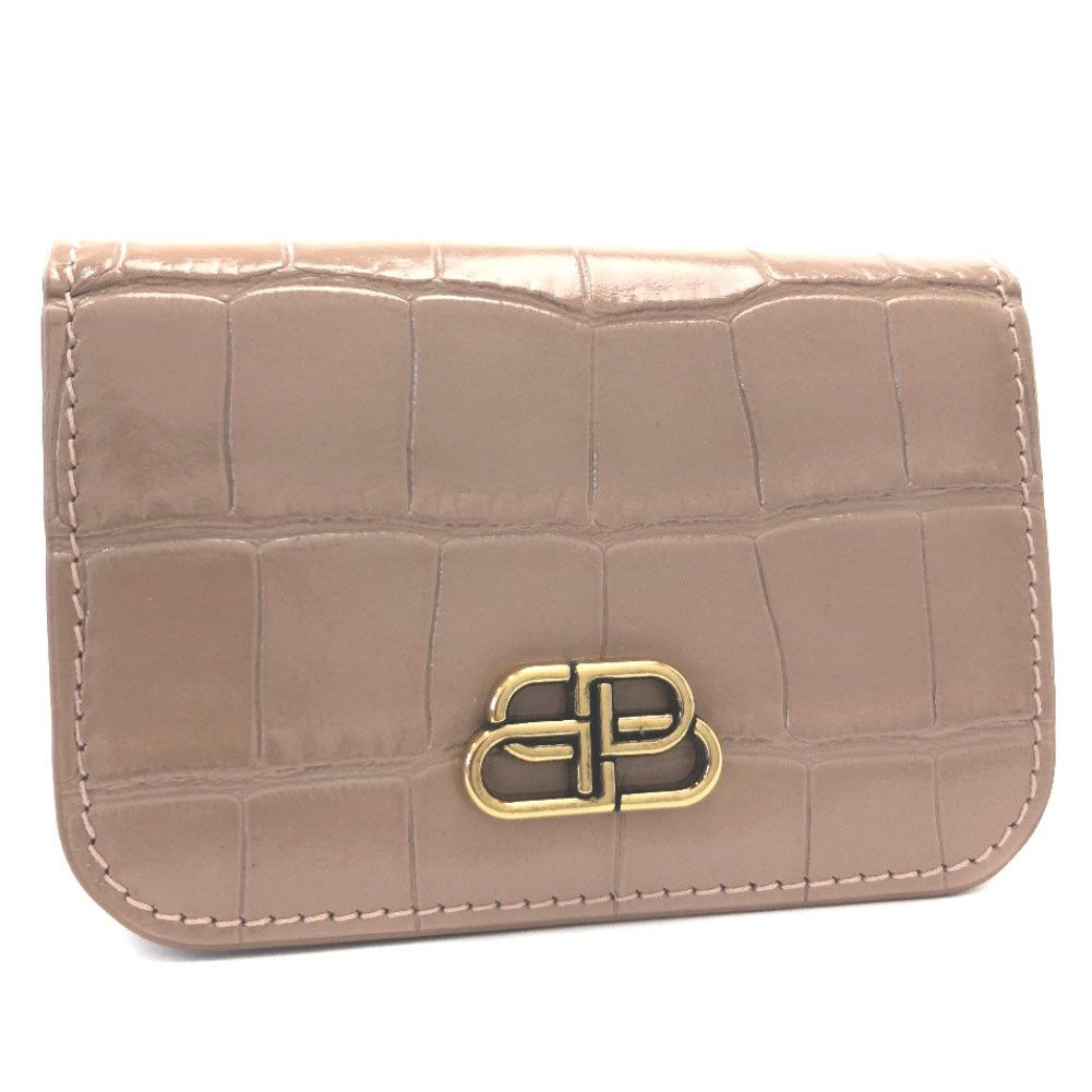 Balenciaga Croc Embossed Leather Mini BB Wallet | Grailed