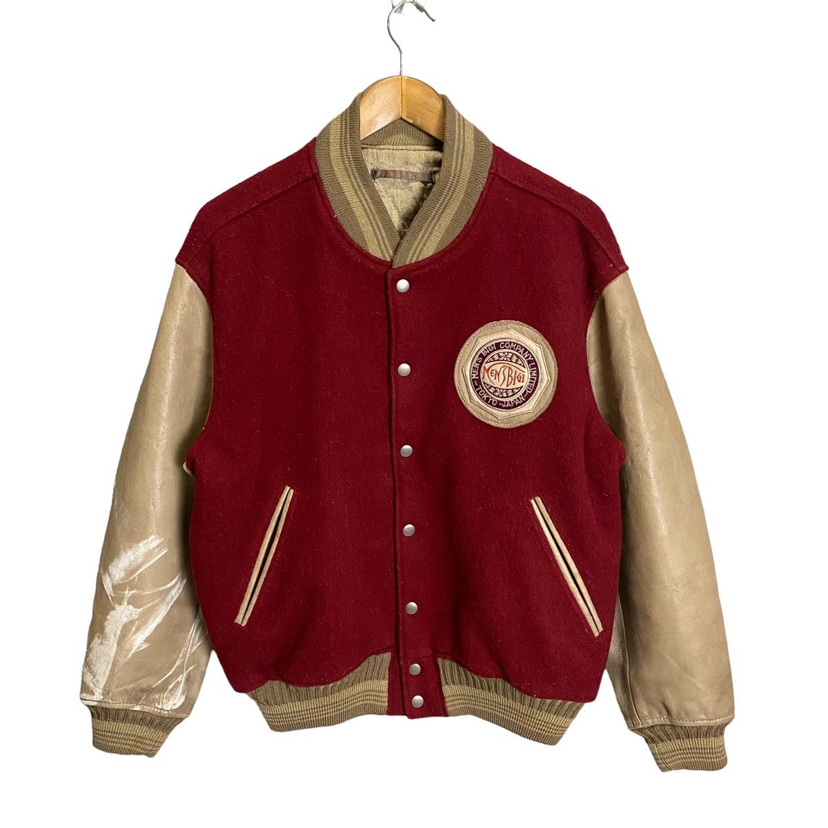 Varsity × Varsity Jacket × Vintage Men Bigi wool varsity sleeve leather ...