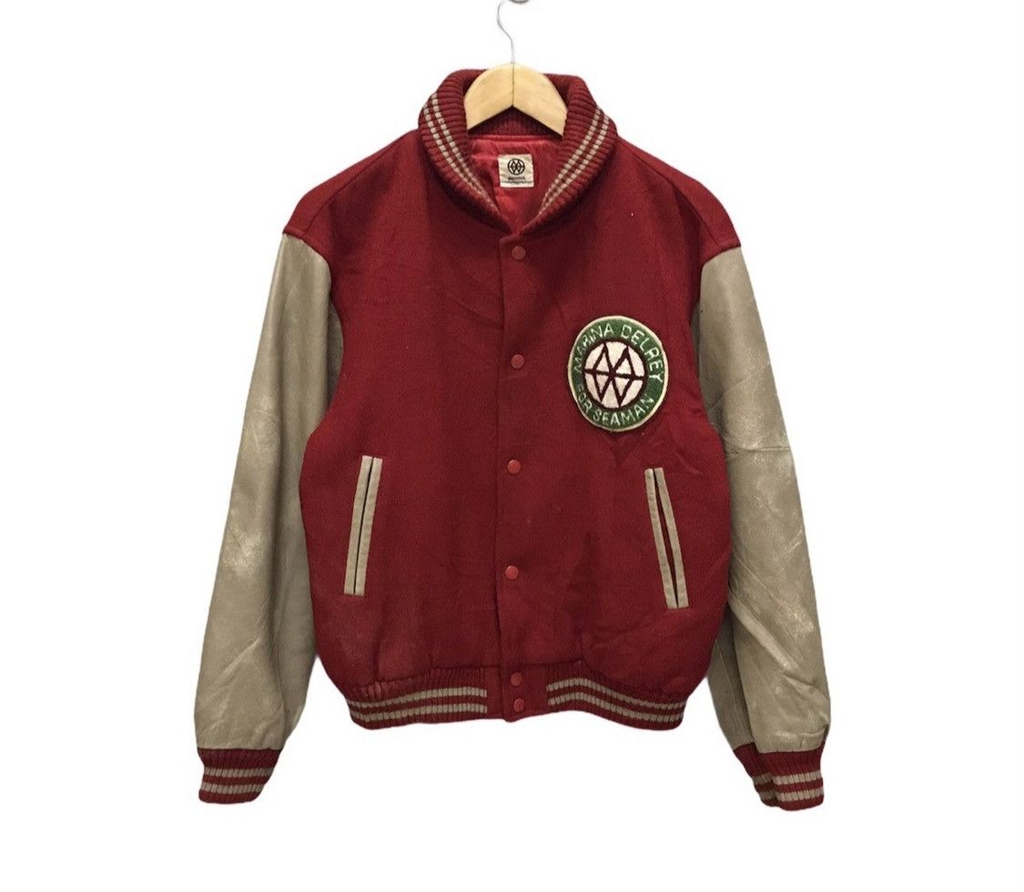 Varsity × Varsity Jacket × Vintage Marina Delrey Seaman wool leather ...