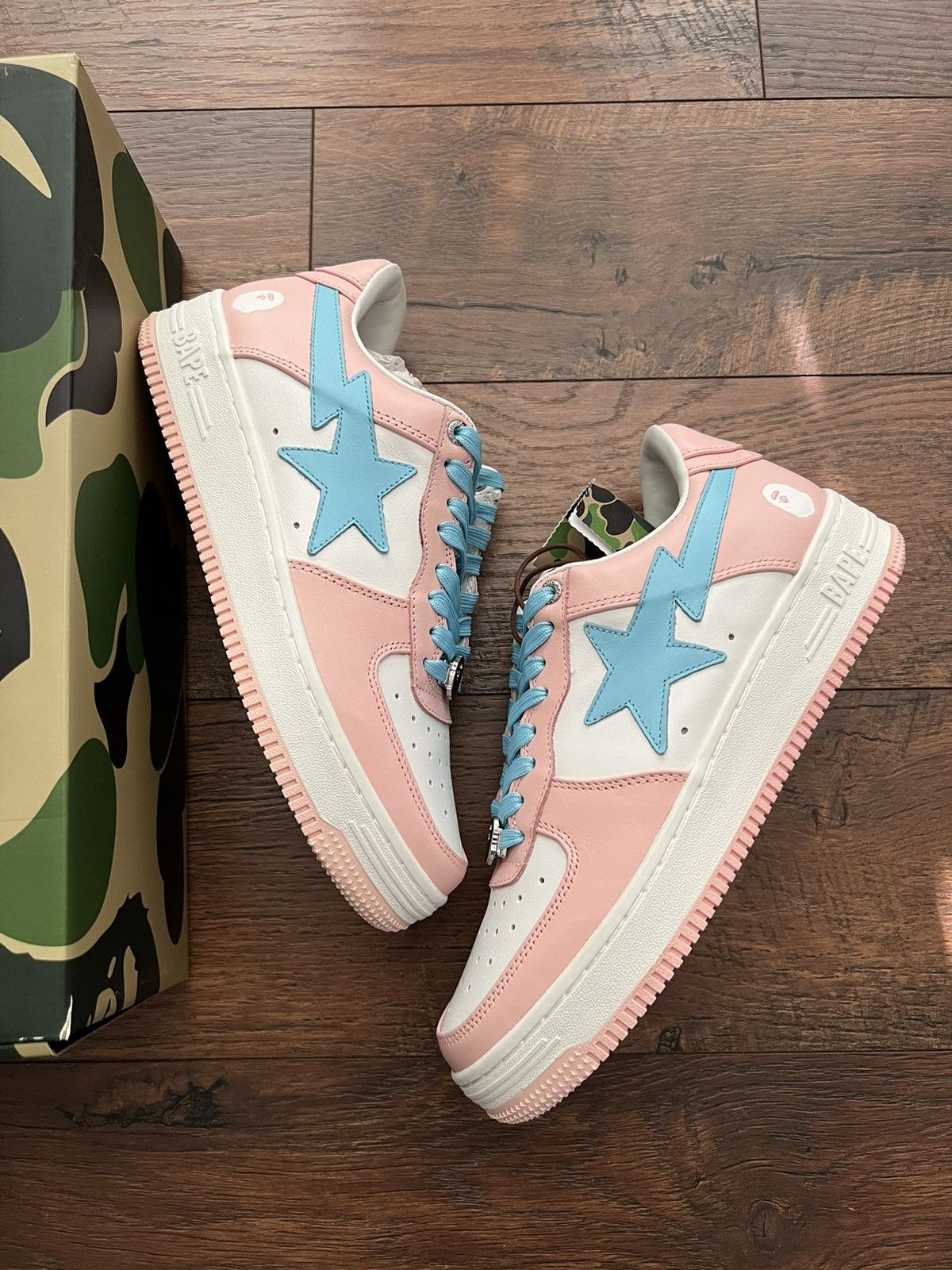 Bape Brand new bape pastel pink bapesta sneaker | Grailed