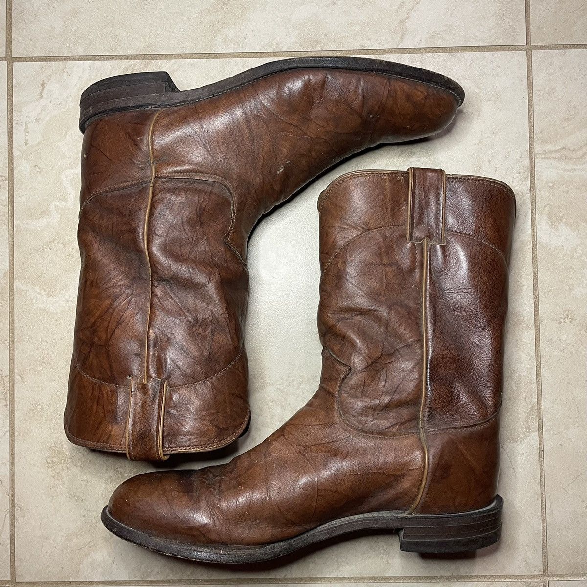 Justin Boots Vintage 70s Justin Boots Western Brown Cowboy Boots | Grailed
