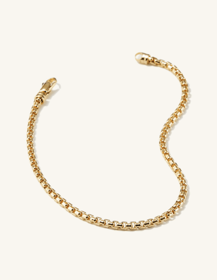mejuri MEJURI 14K Yellow Gold Round Box Chain Bracelet | Grailed