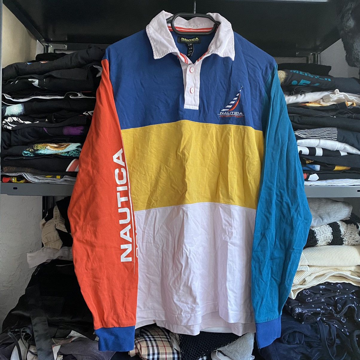 Nautica × Streetwear NAUTICA COMPETITION MULTICOLOUR RUGBY LONG SLEEVE ...