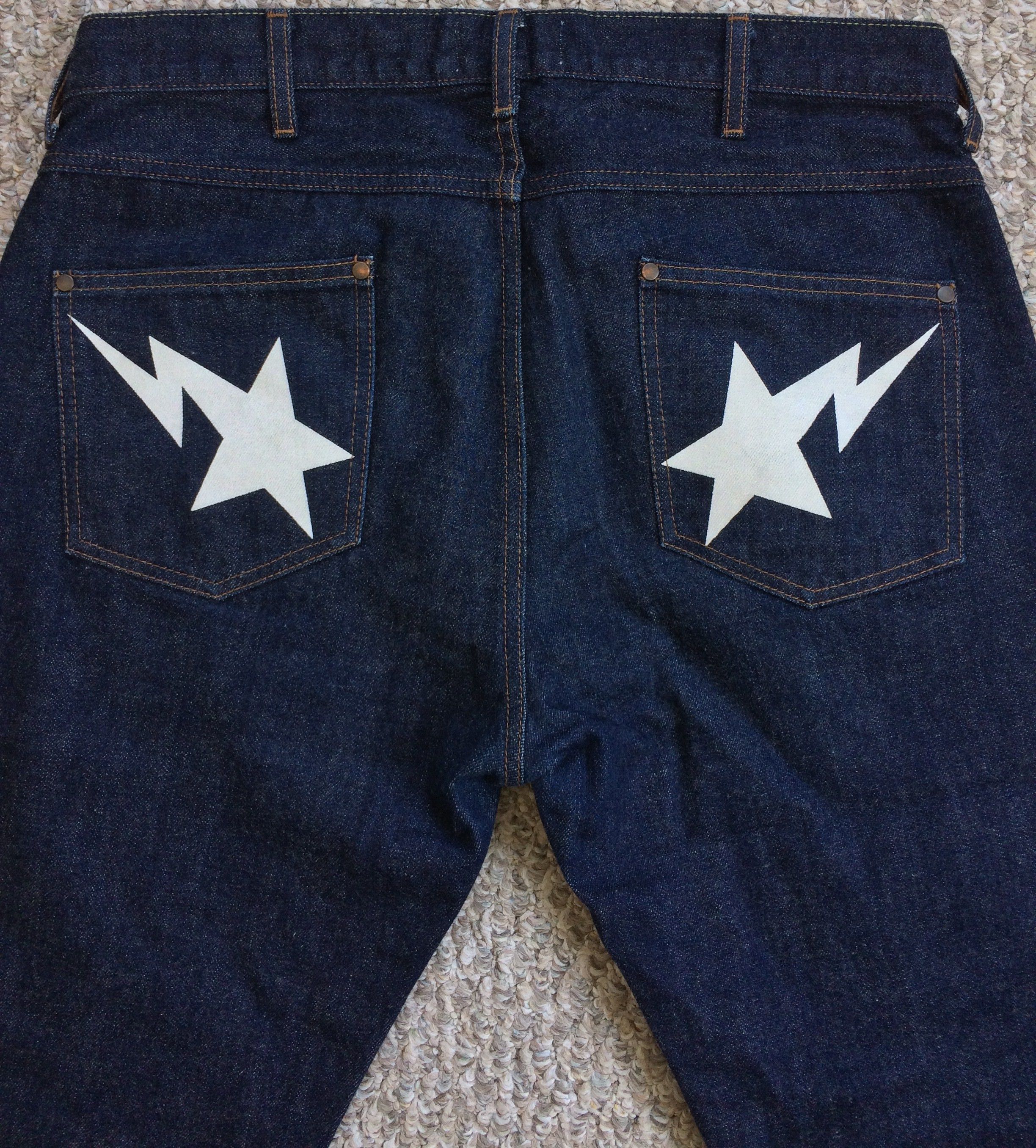 Bape OG Bapesta Star Selvedge Denim | Grailed