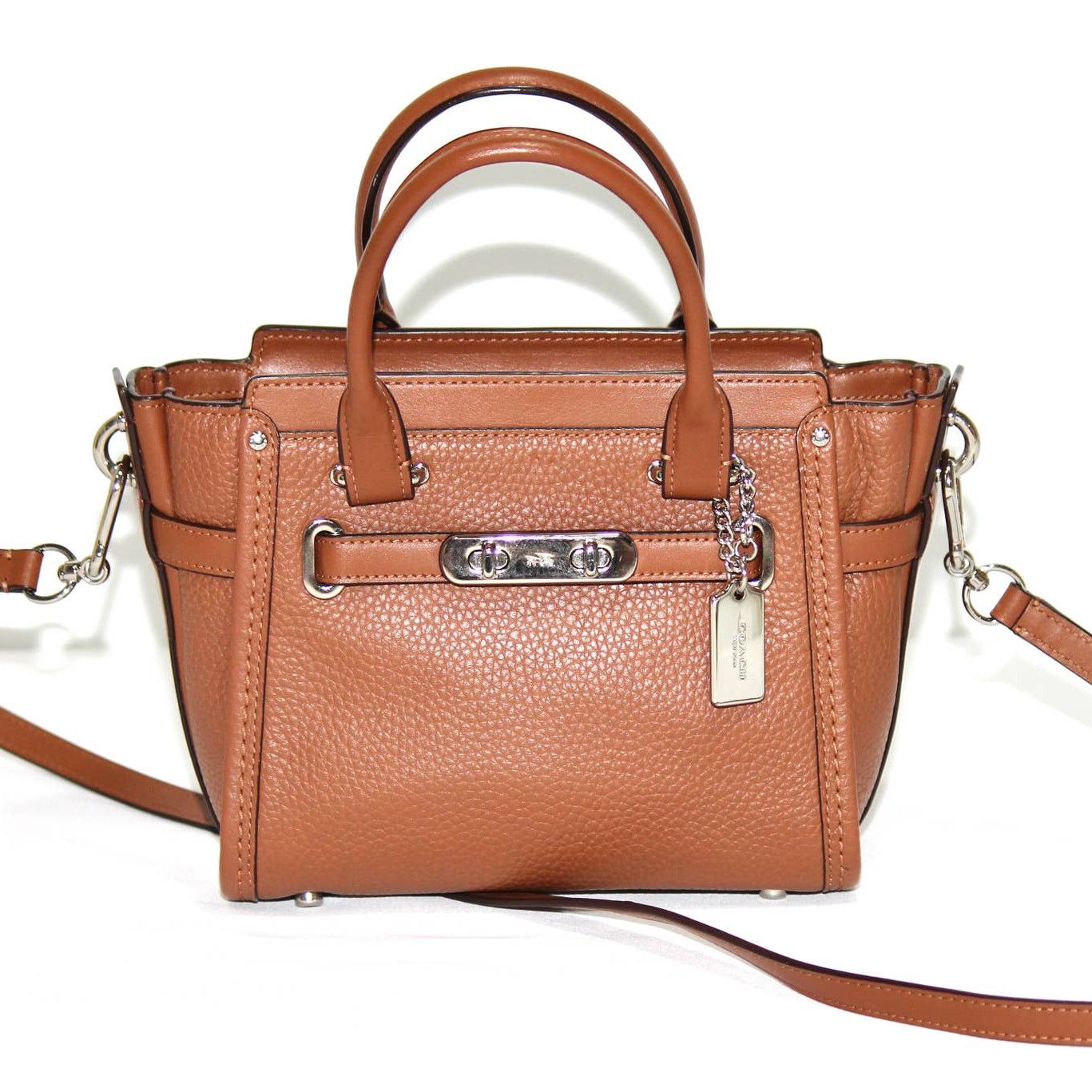 Coach Coach Swagger Pebbled Brown Leather Satchel Bag | Grailed