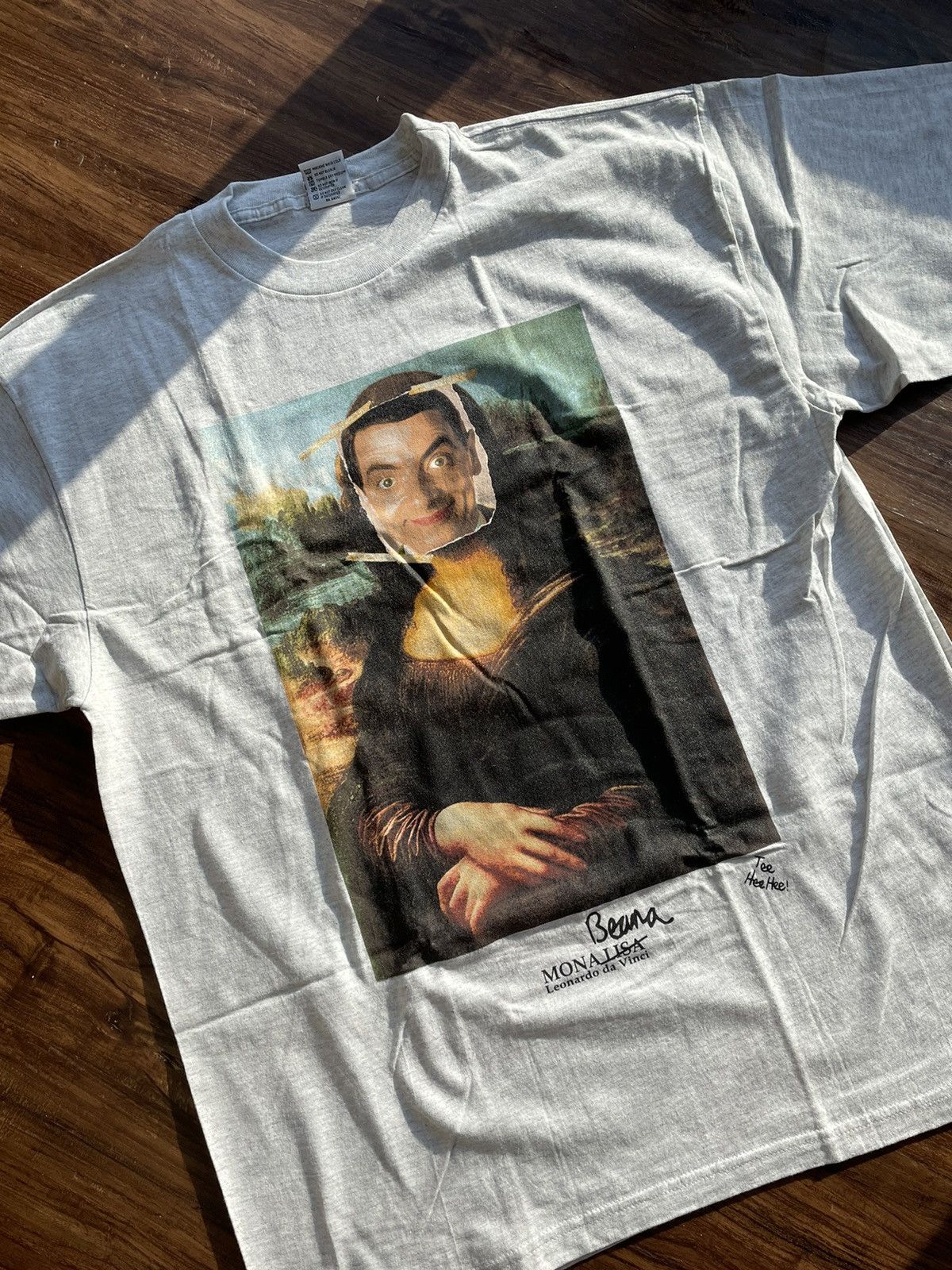 Streetwear × Vintage Vintage 90s Mr. Bean Mona Lisa Art T-Shirt | Grailed