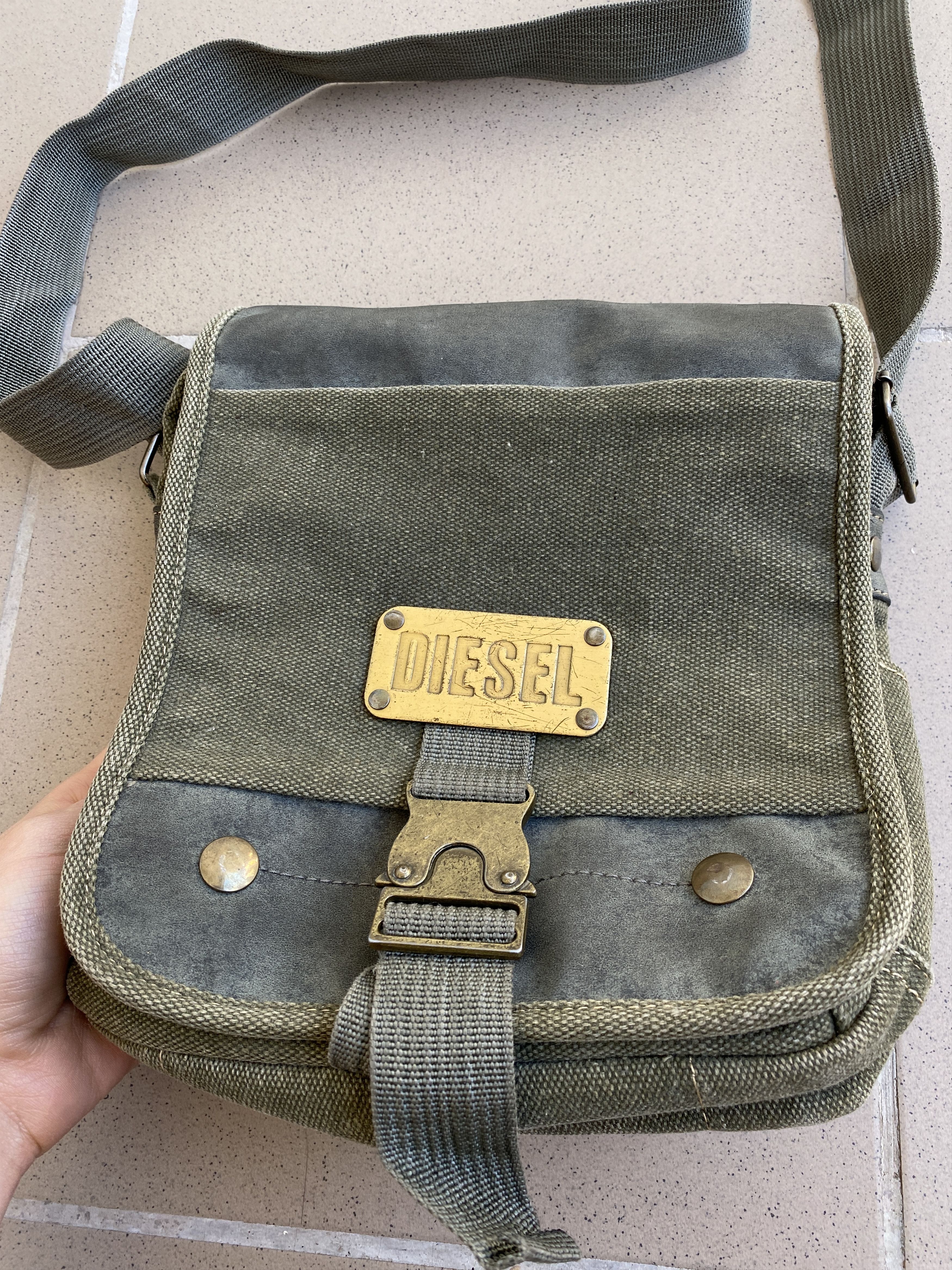 Diesel Vintage Diesel Cargo Messenger Military Army Crossbody Bag | Grailed