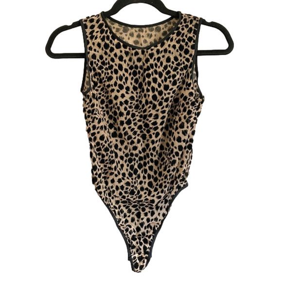 Vintage Vintage Sheer Metallic Velvet Cheetah Thong Tank Bodysuit 🐆 ...