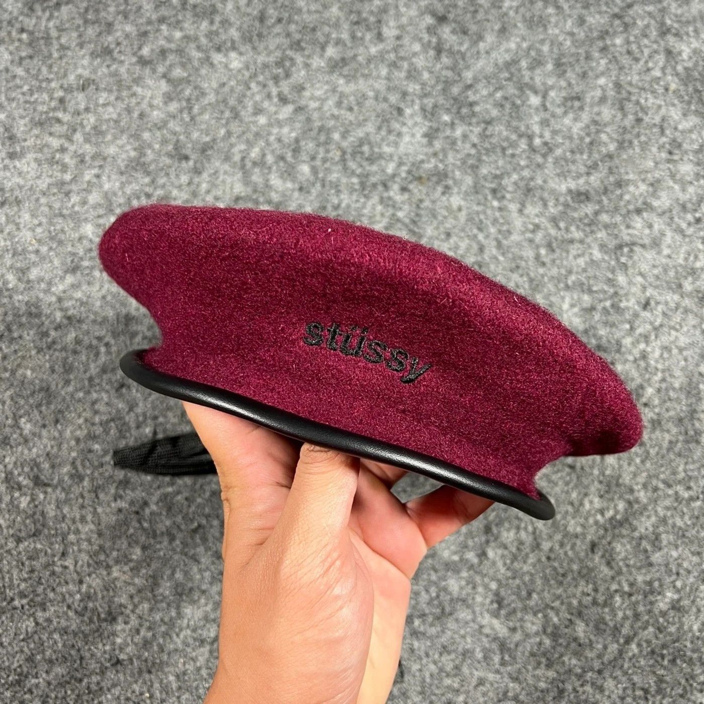 Stussy MILITARY BERET HAT - BURGUNDY - OS | Grailed
