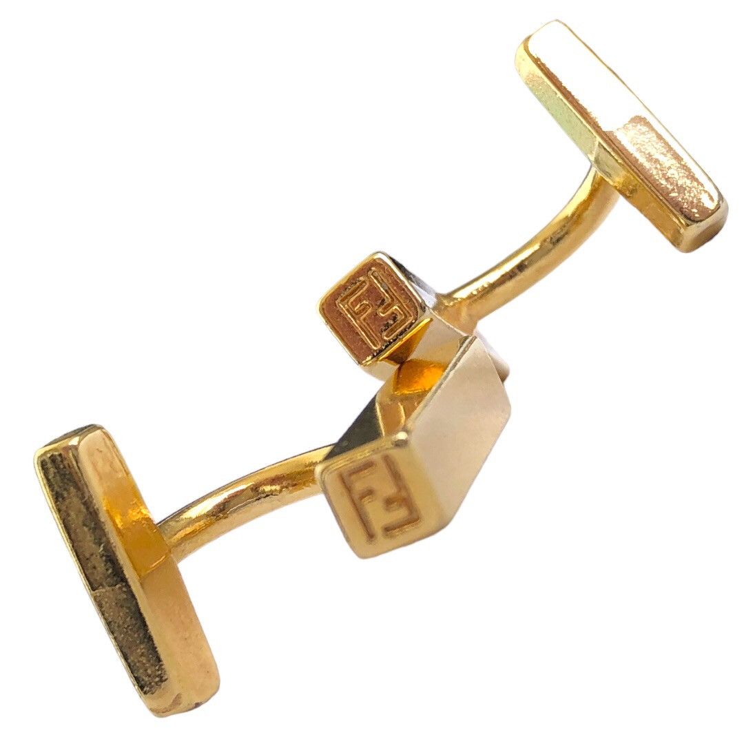 Fendi 🔵FF logo cufflinks gold-tone | Grailed