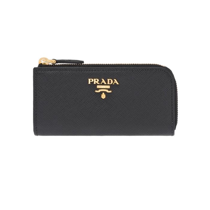 Prada Prada Black Saffiano Leather Key Holder Pouch Wallet | Grailed
