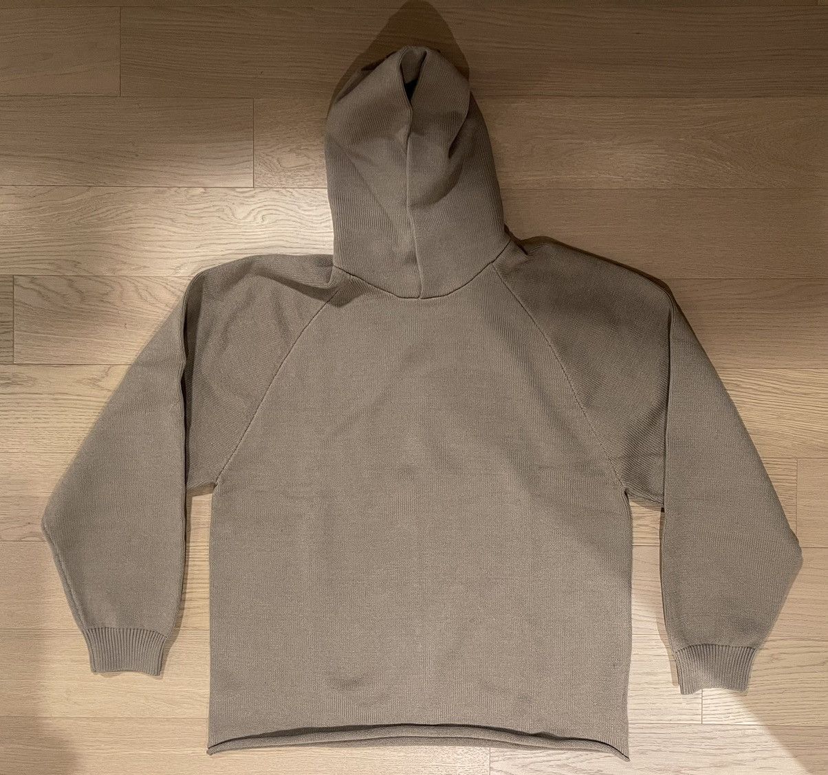Fear of God Essentials Logo Appliquéd Knitted Hoodie - Camel | Grailed