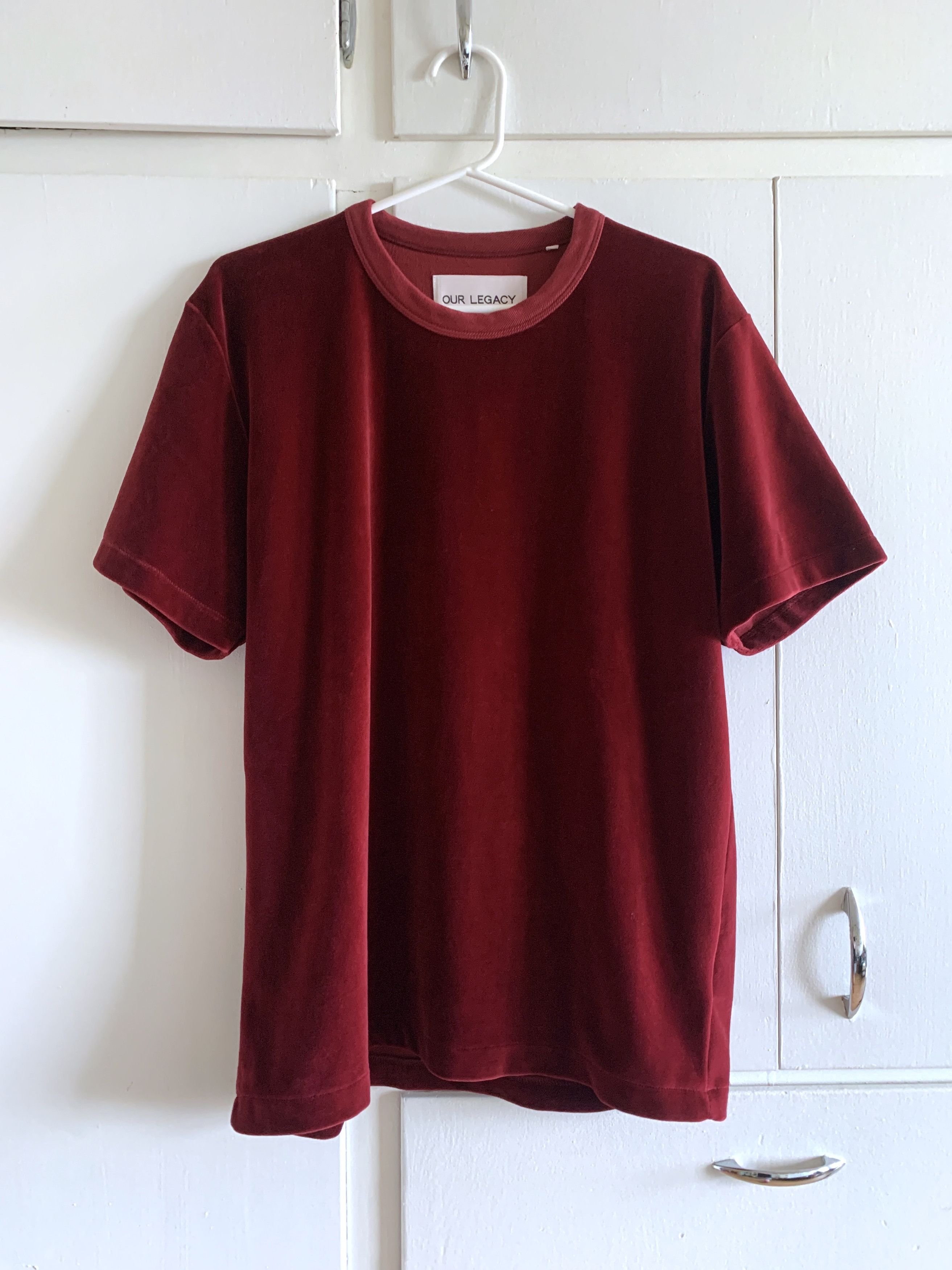 Our Legacy Like New: Our Legacy Ruby Red Velour T-shirt | Grailed