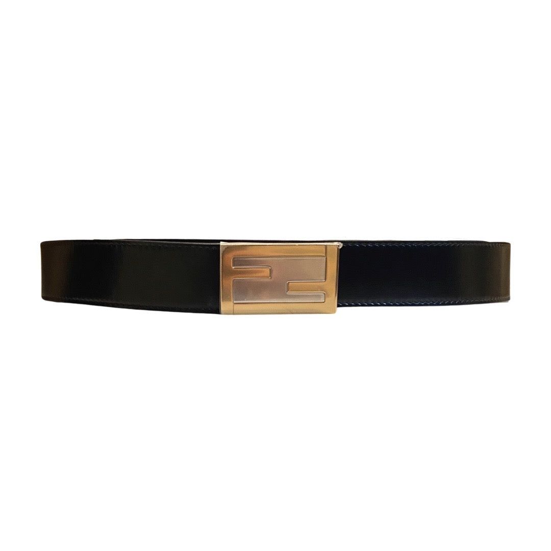 Fendi Fendi Black Smooth Calf Leather Gold Logo Buckle 115 | Grailed