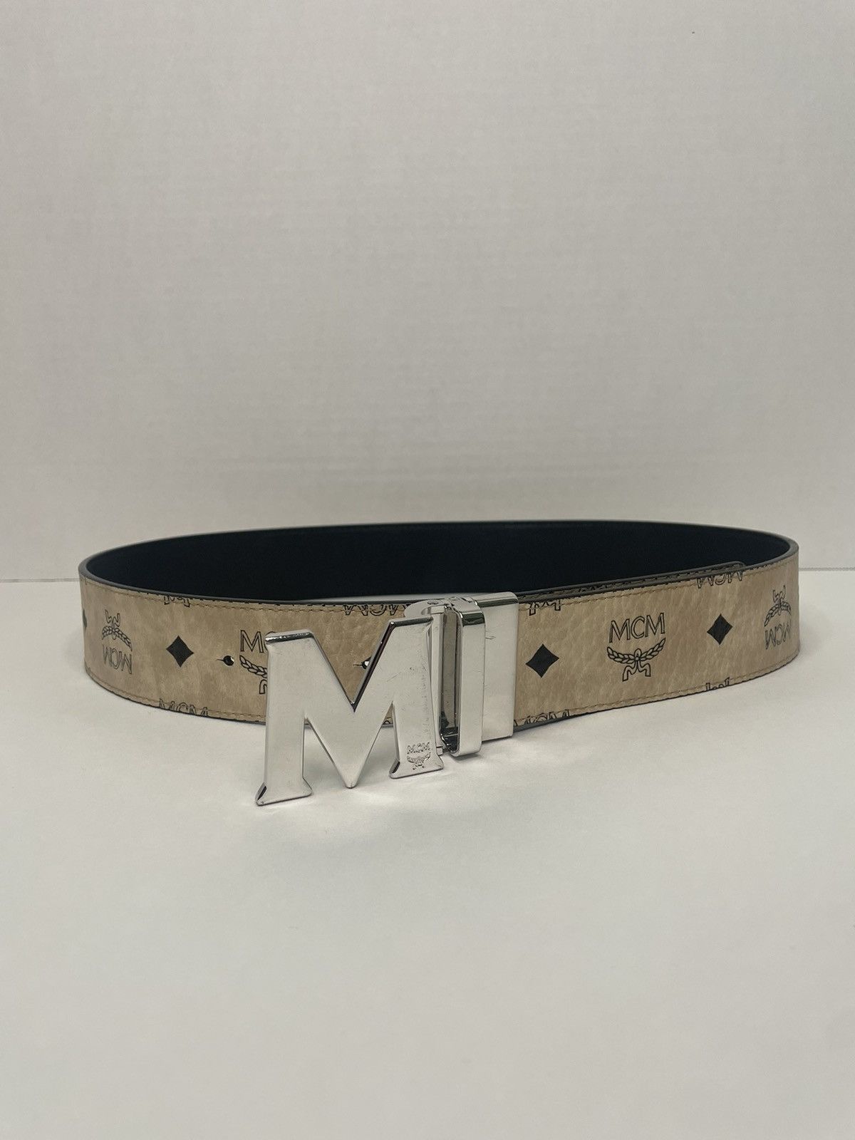 MCM MCM Cream Reversible Belt | Grailed