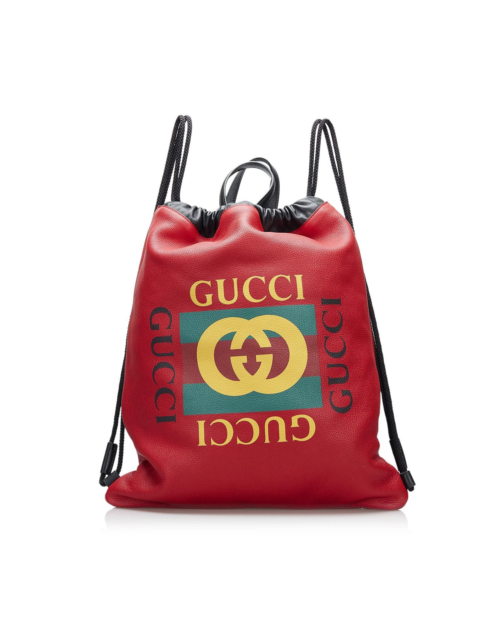 Gucci Logo Drawstring Backpack | Grailed