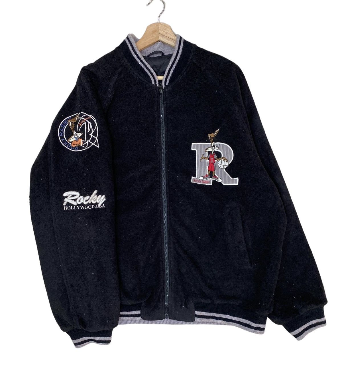 Vintage ️VTG ROCKY RABBIT SPELL OUT LOGO WOOL VARSITY JACKET | Grailed
