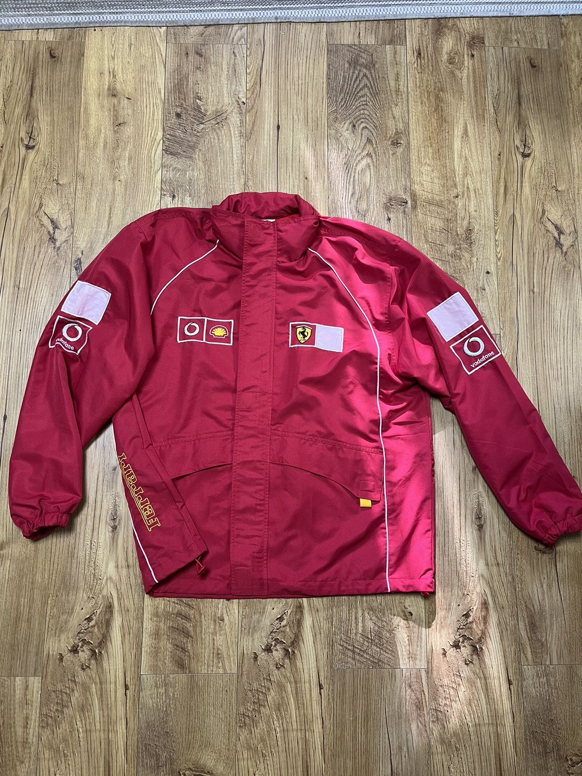 Ferrari × Racing × Vintage Ferrari Racing Jacket Shell Vintage Vodafone ...
